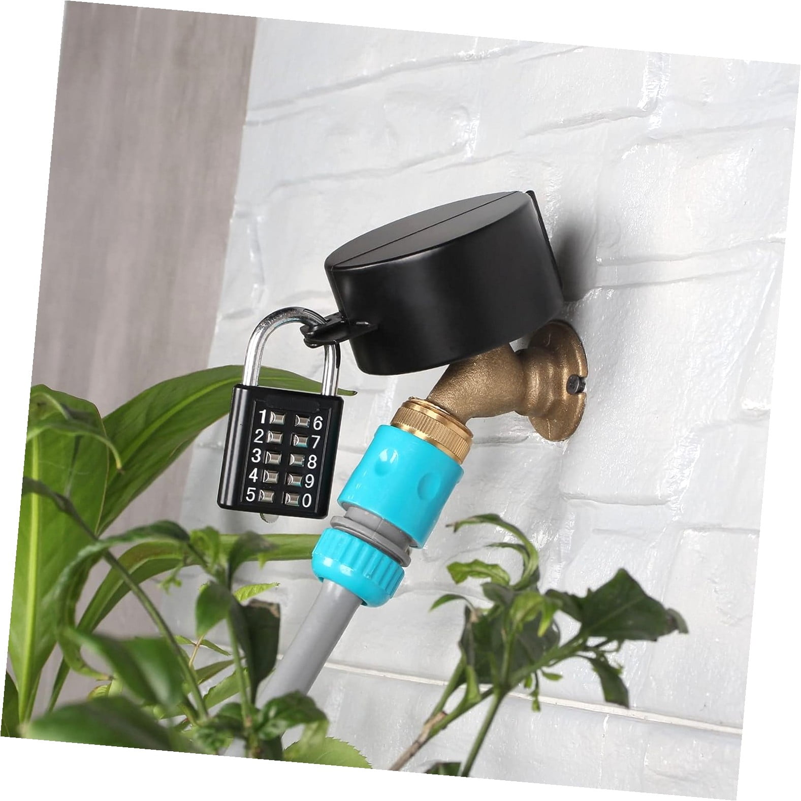 hgudesign Lock Gate Lockout to Water Theft with Cover and Code Lock ...