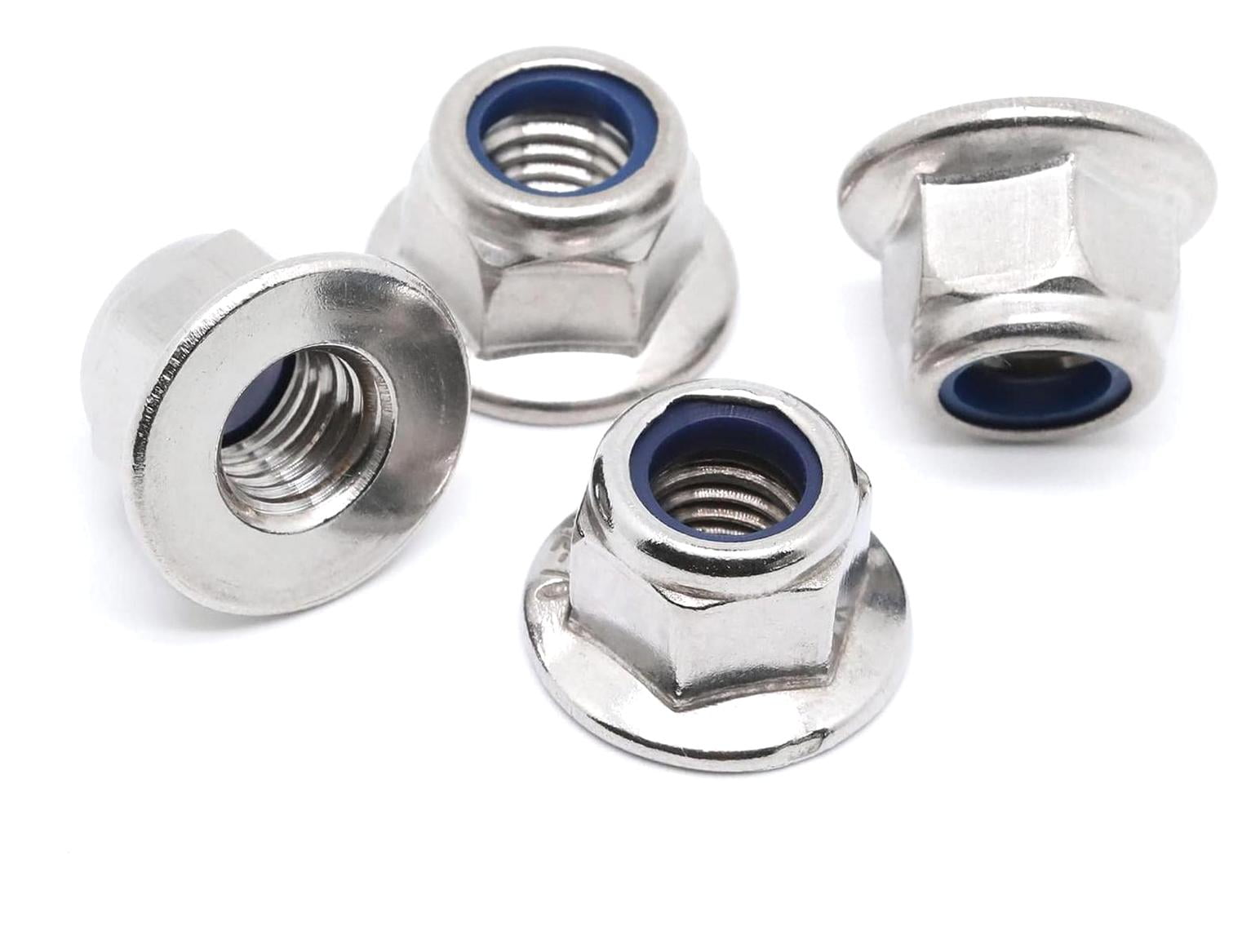 hgudesign M10-1.5 Flange Nylon Insert Lock Nuts Flanged Locknuts, DIN 6926, Stainless Steel 18-8 ...