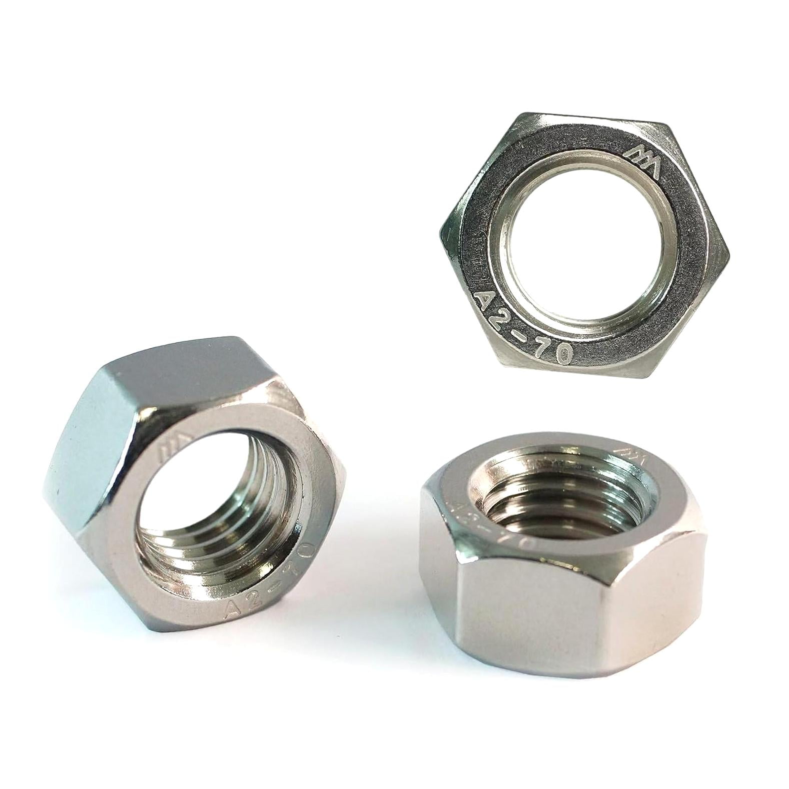 hgudesign M12-1.75 Hex Nuts (45 pieces), 304 Stainless Steel (18-8), DIN 934, Metric, Coarse ...