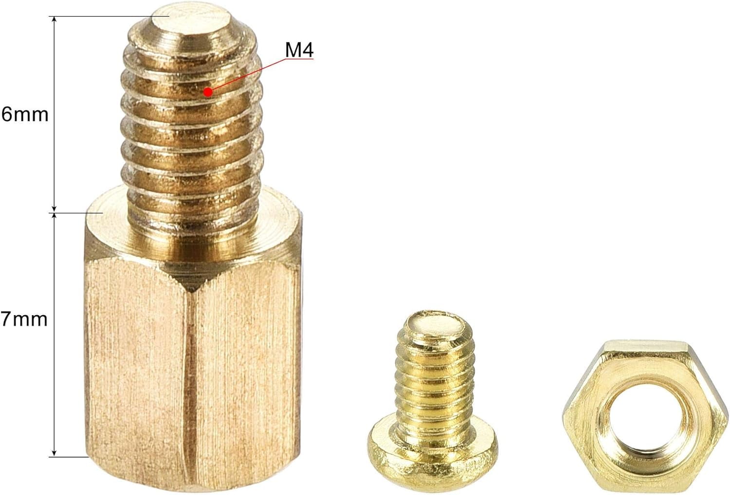 hgudesign M4 Hexagonal Standoff Spacer 7mm+6mm Male-Female Threaded ...