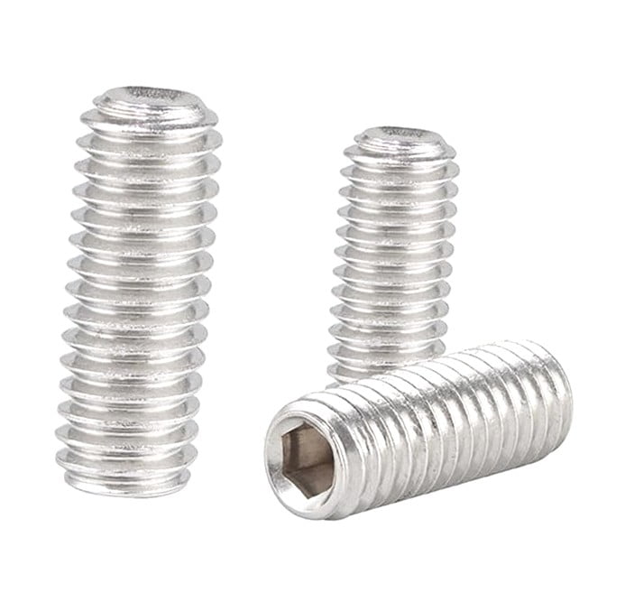 hgudesign M6-1x45mm Hex Set Grub Screws, Headless Cup Point, Flat Point ...