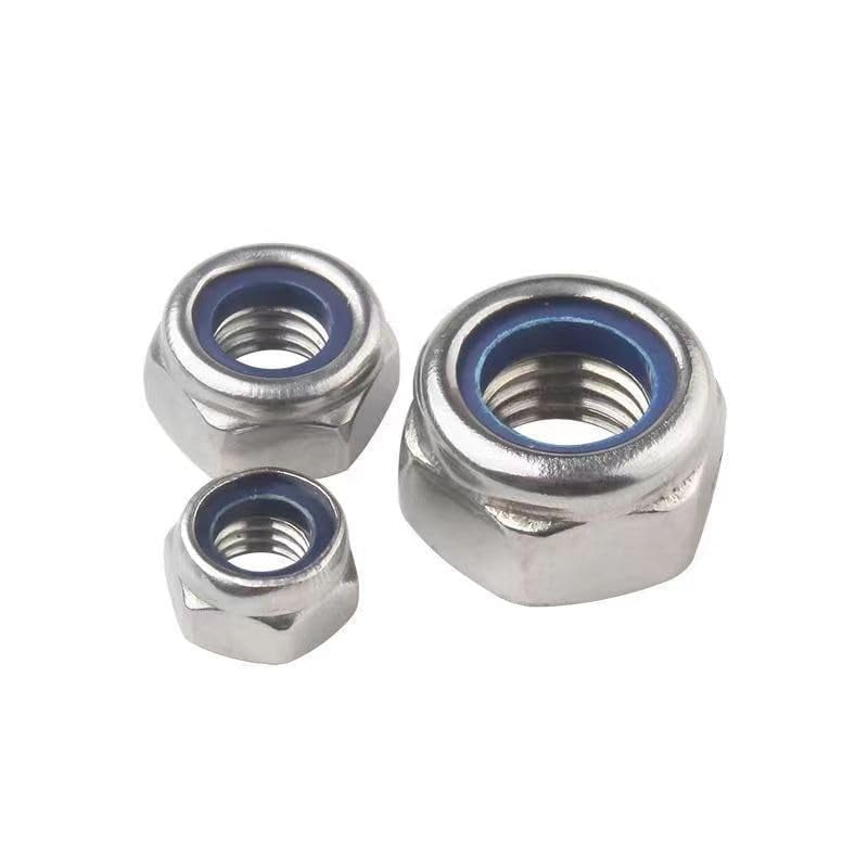 hgudesign M8-1.25 Lock Nuts, M8 Nylon Insert Locknuts 304 Stainless ...