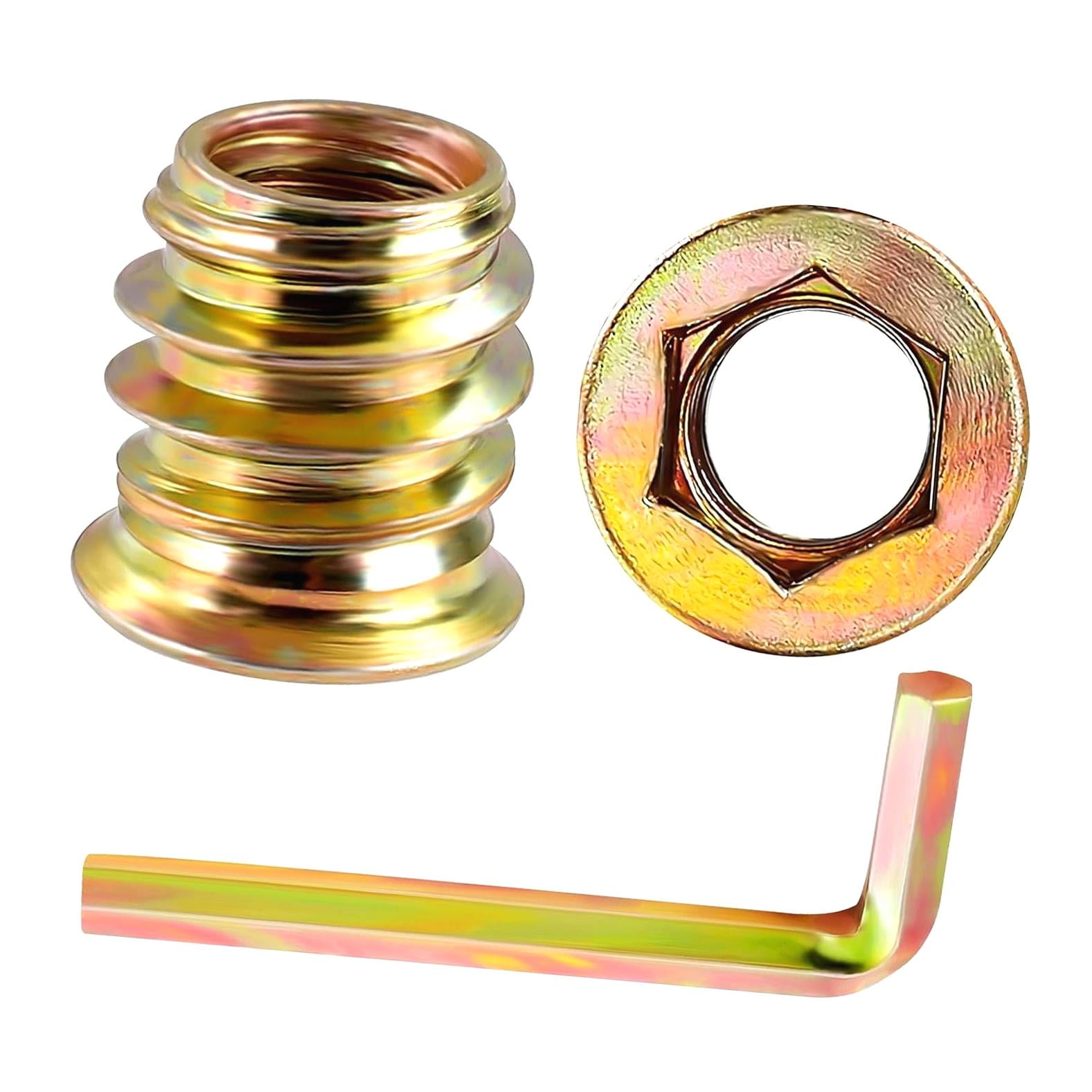 hgudesign M8 x 15mm Wood Thread Inserts, Nut Fasteners, Hexagonal Drive ...