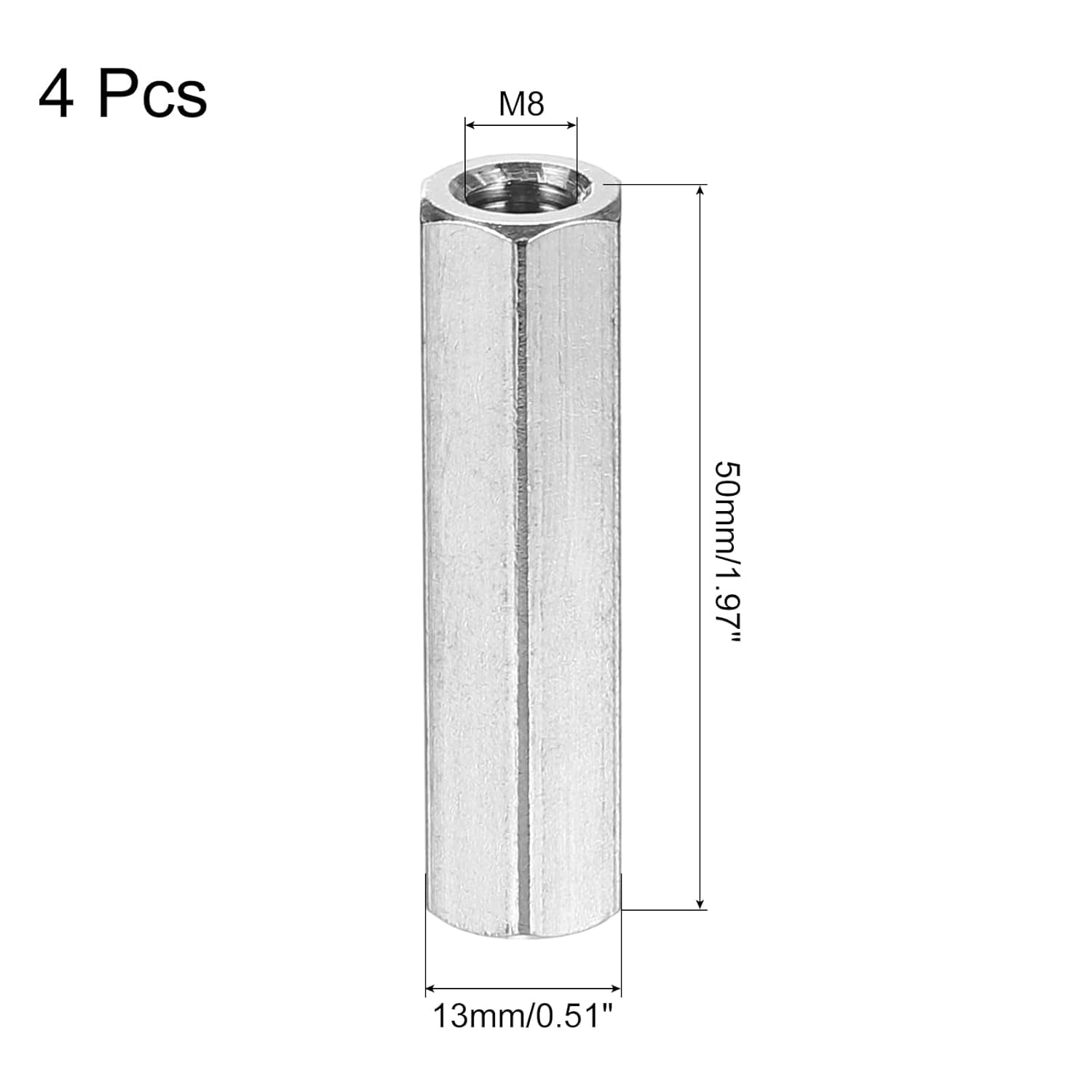 hgudesign M8x1.25mm Connecting Nuts, 4 Units 304 Stainless Steel ...