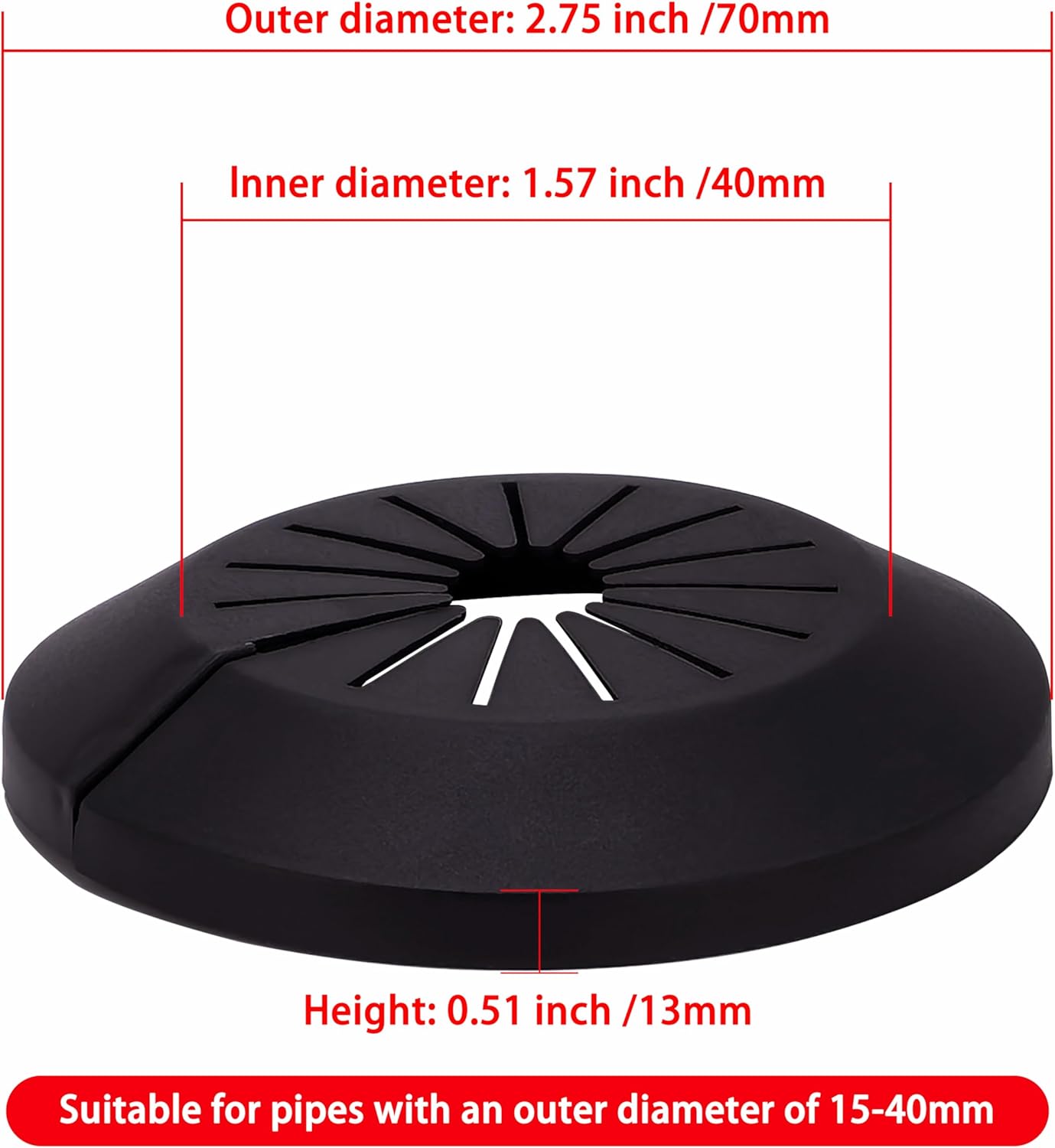 hgudesign MAGO Flange Pipe Cover Decoration, 0.39"-1.14" Escutcheon ...