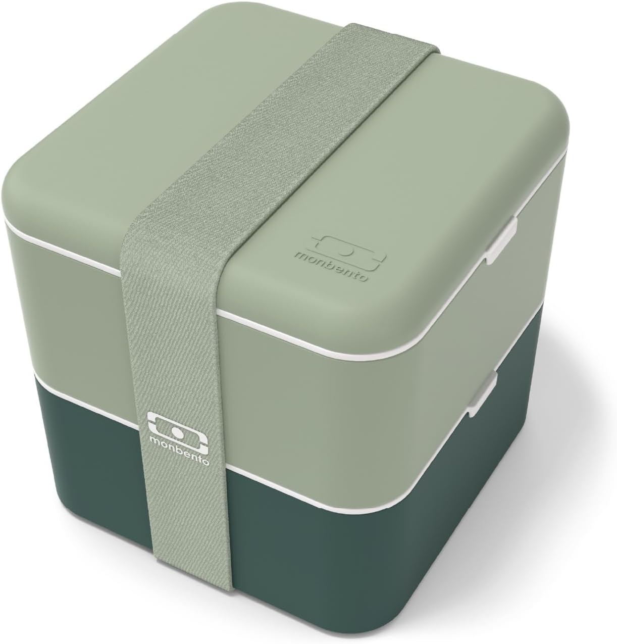 hgudesign - MB Square Coton gray bento box - Large - 2 tier leakof ...