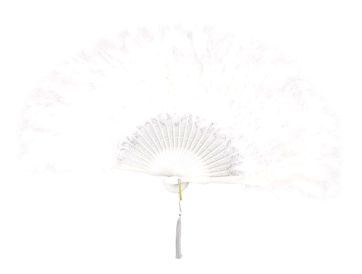 hgudesign Marabou Fans Handheld, 1920s Style Flapper Folding Hand Fan ...