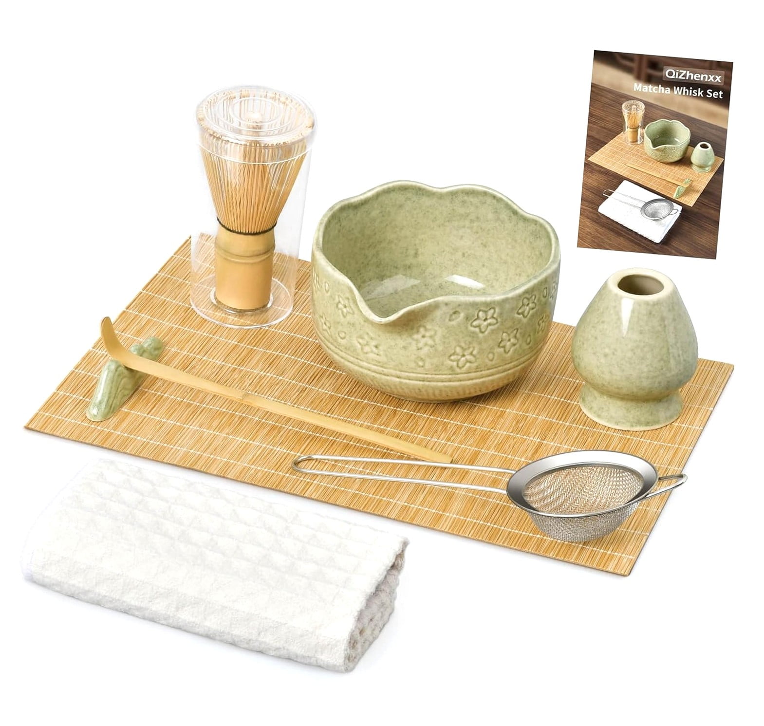 hgudesign Matcha Whisk Set Complete 8-Piece Tea Making Kit With Ceramic ...
