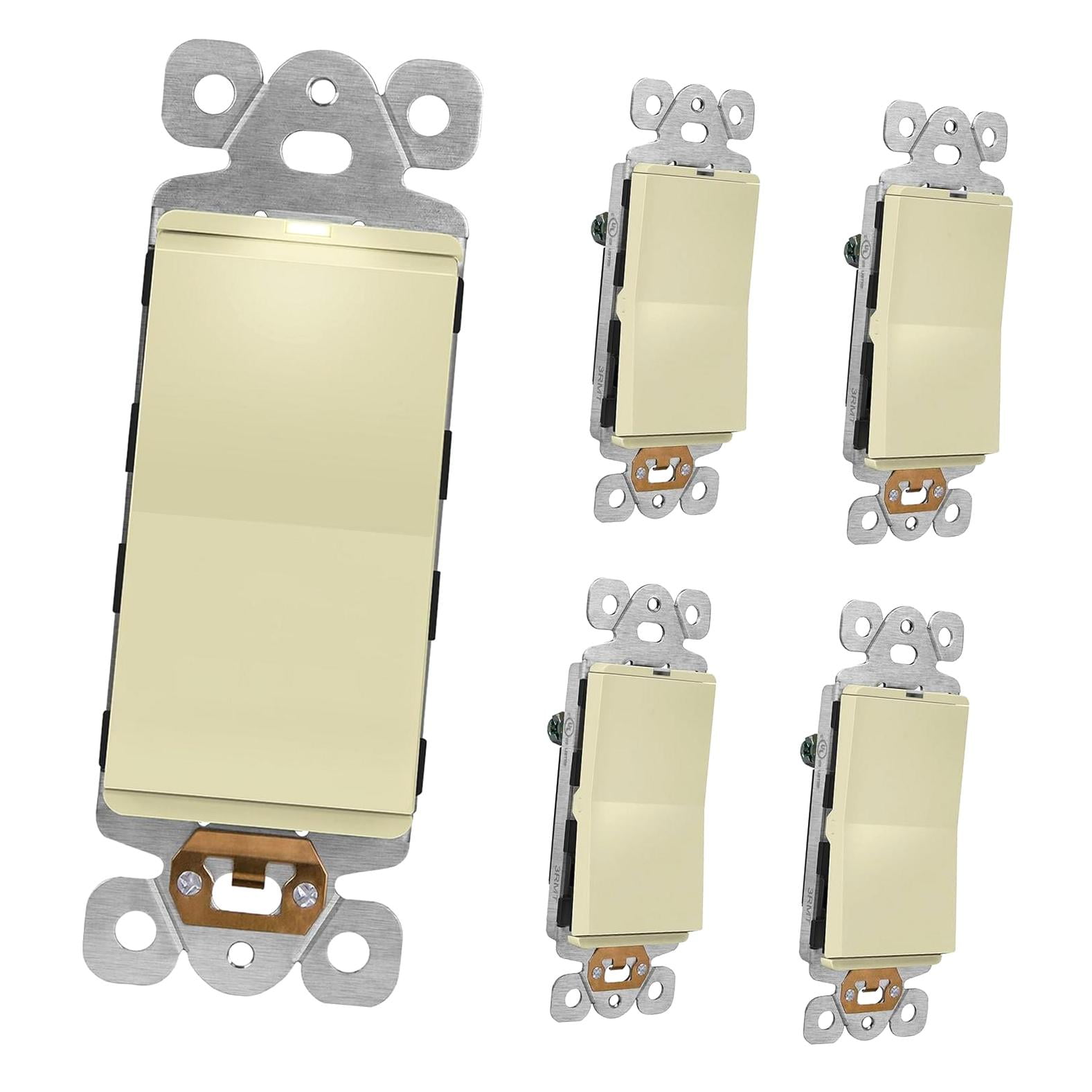 hgudesign Matte Illuminated Decorator Switch, Borderless Paddle Switch Featuring a Guide Light ...