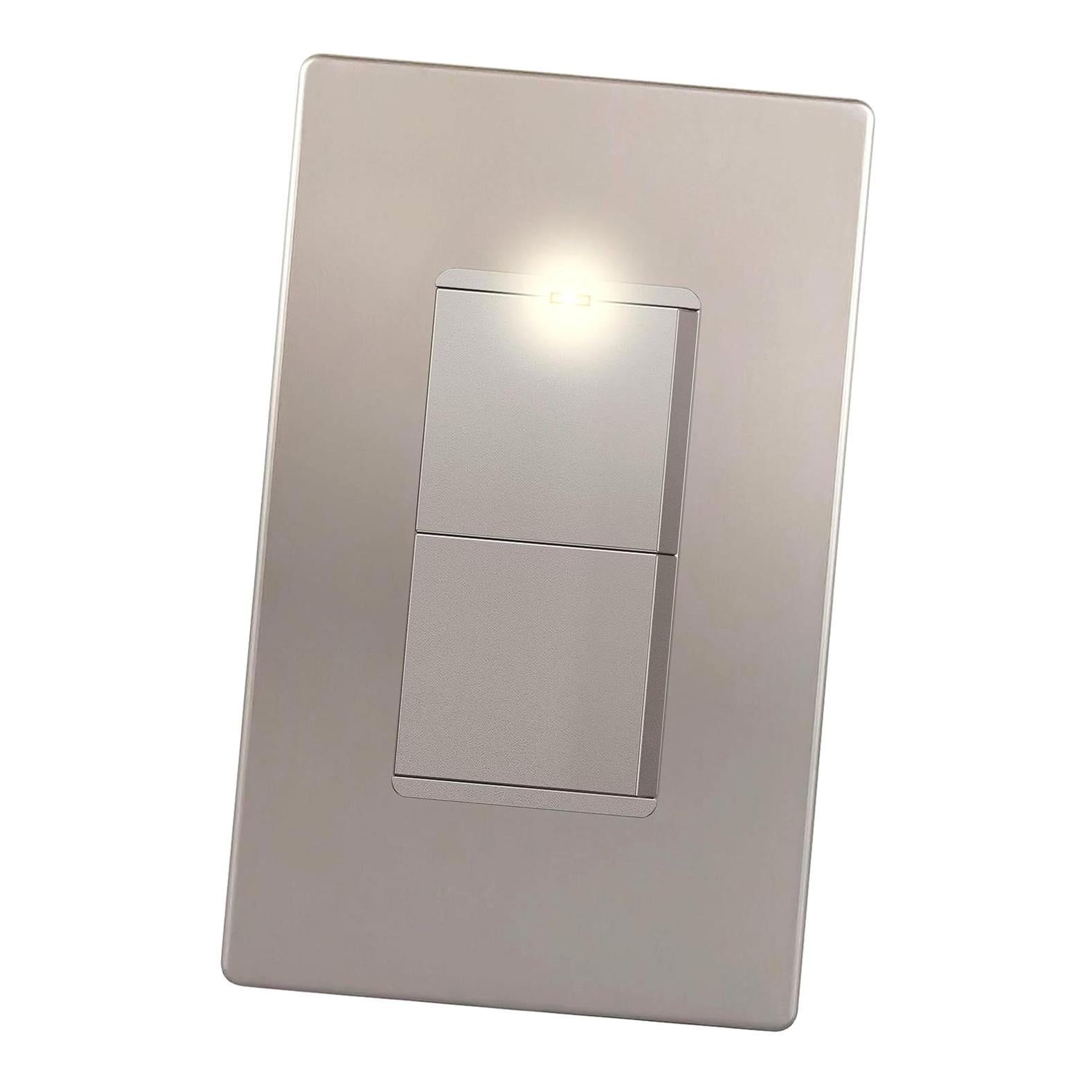 hgudesign Matte Illuminated Dual Switch with Screwless Wall Plate ...