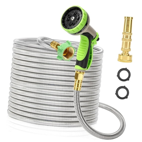 hgudesign Metal 50 FT, Steel Hose, Water Hose with 10 Function , No ...