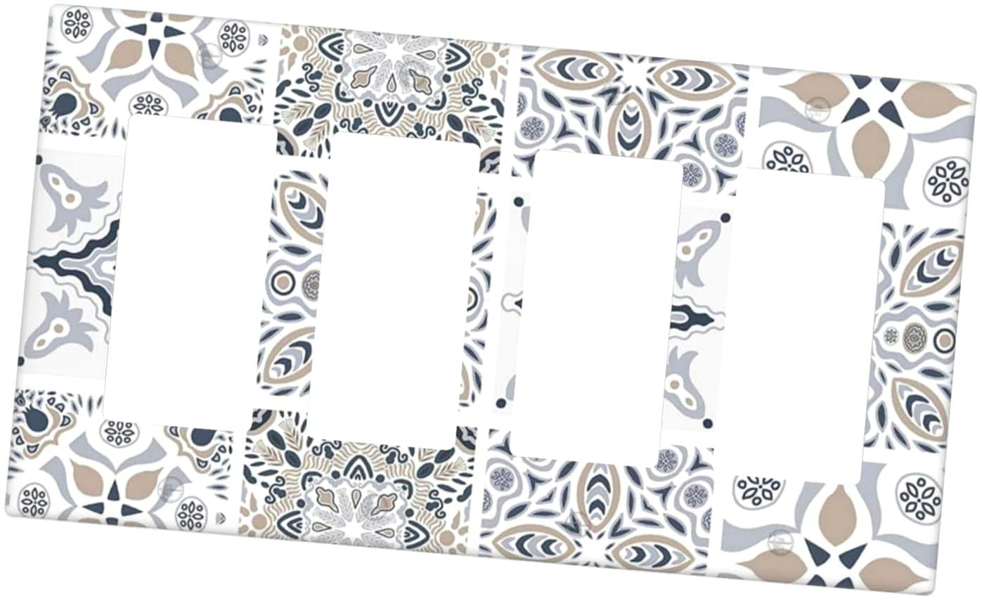 hgudesign Mexican Talavera Tile Quadruple Rocker Light Switch Cover ...