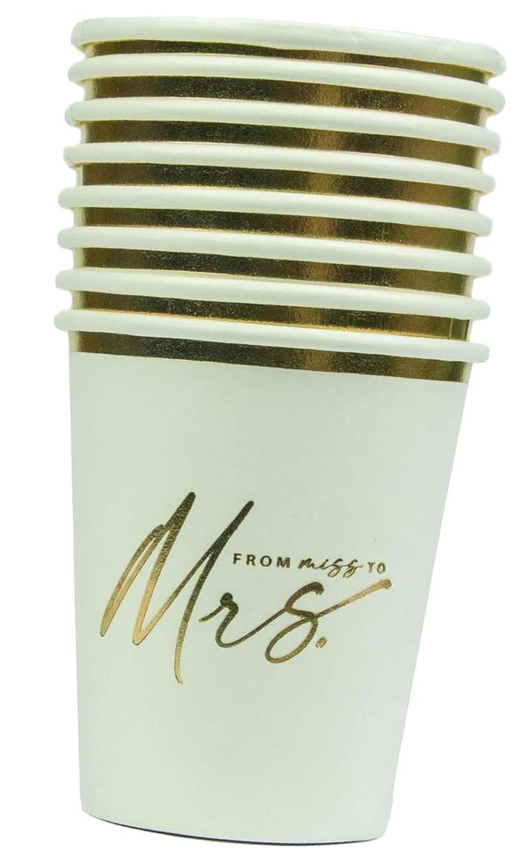 hgudesign Miss to Mrs Foil Paper Cups Bridal Shower Party Supplies ...