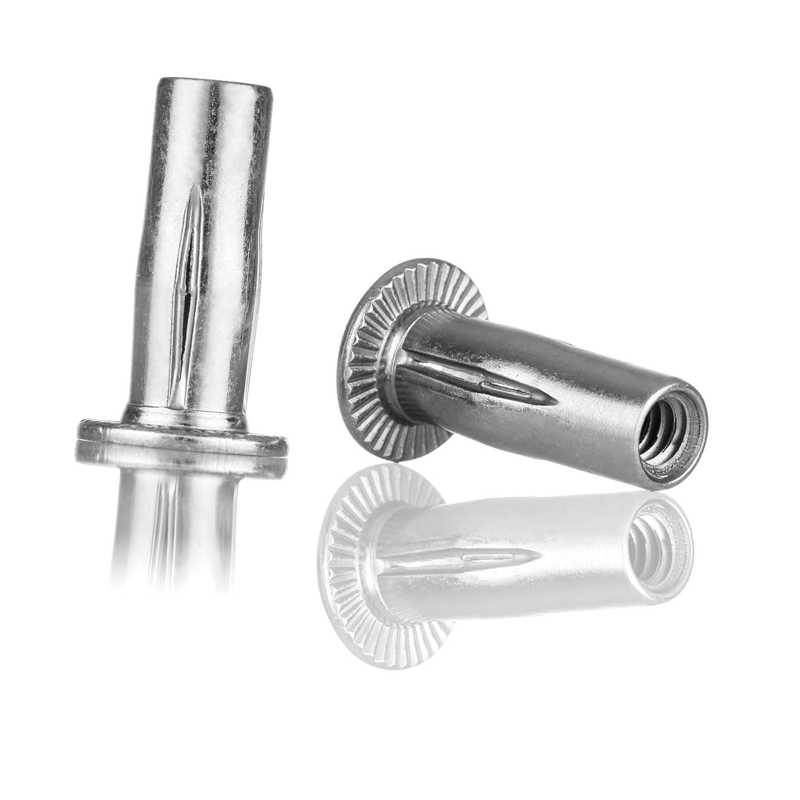 hgudesign Multi-Grip Rivet Nut Installation Tool Kit Pre-Bulbed Shank Flat Threaded Insert Nut ...