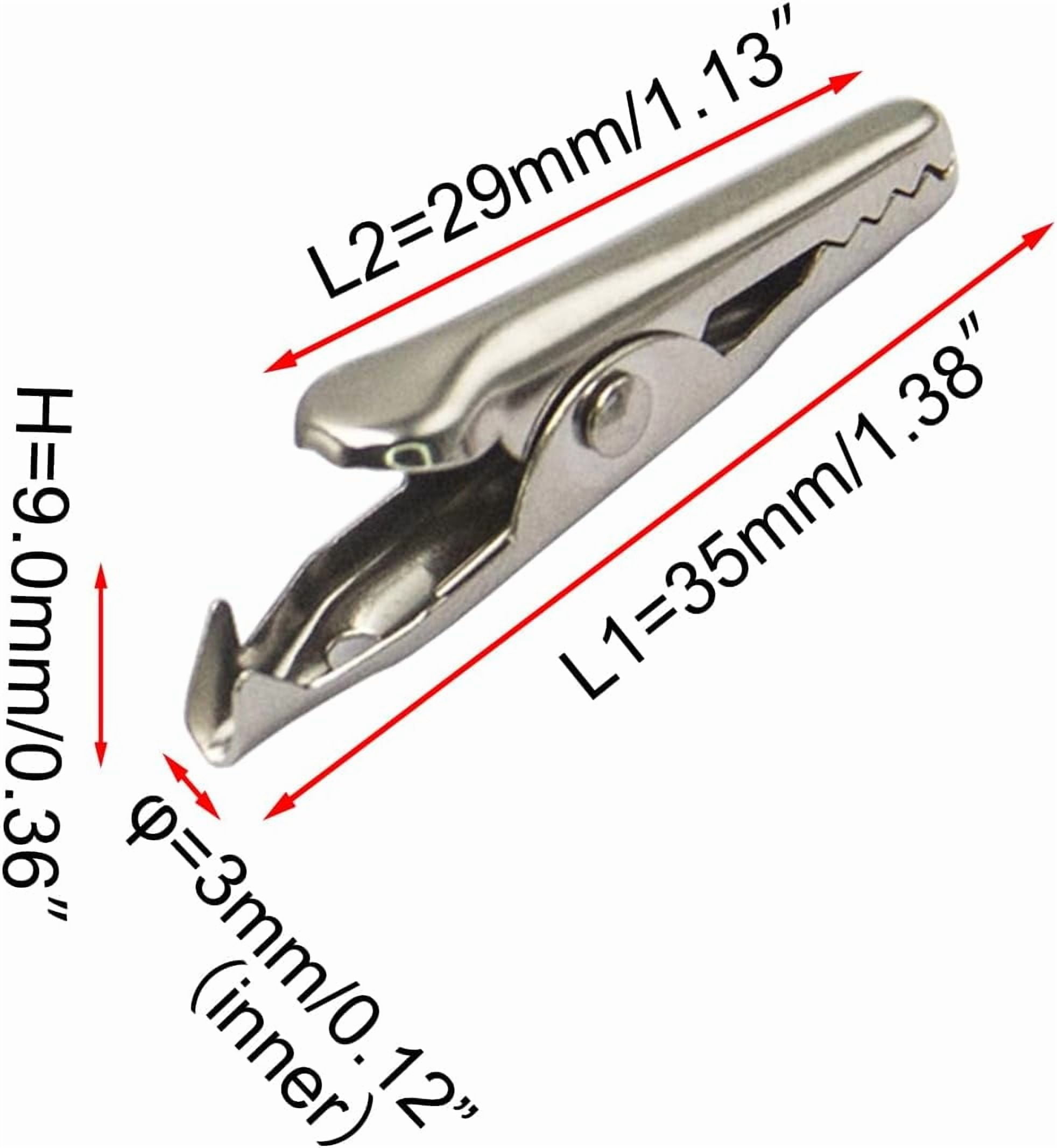 hgudesign Multipurpose Steel Alligator Clips (100-Pack) - Nickel-Plated ...