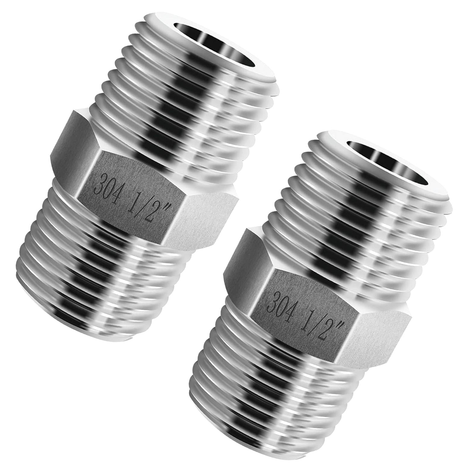 hgudesign NPT 1/2 stainless steel hexagonal pipe connector, 3/4 inch ...