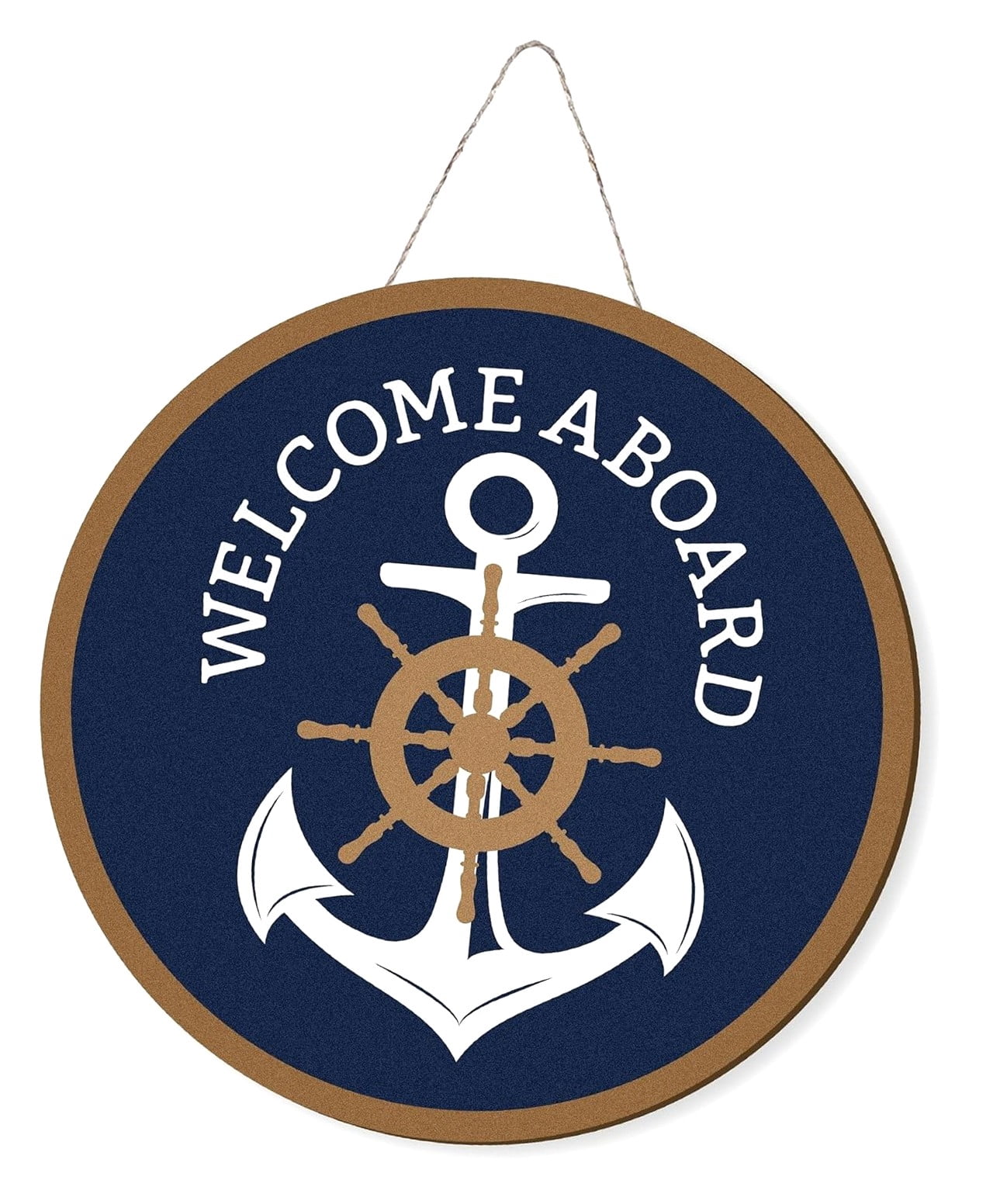 hgudesign Nautical Aboard Sign Decoration, Cruise Ocean Round Porch ...