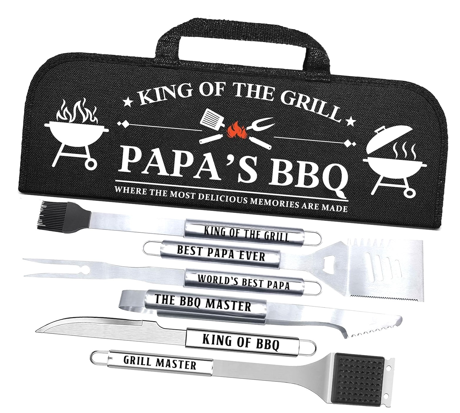 hgudesign Papa from Grandkids, Papa Christmas Grilling Apron, Steel ...