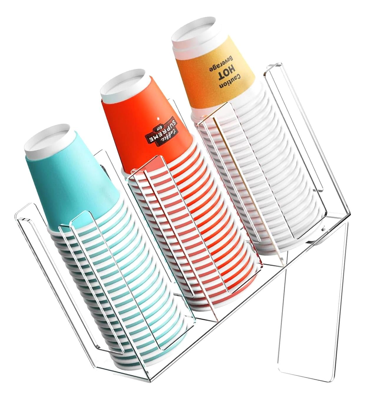 hgudesign Paper Cup and Lid Holder, Acrylic Coffee Cup Dispenser for ...