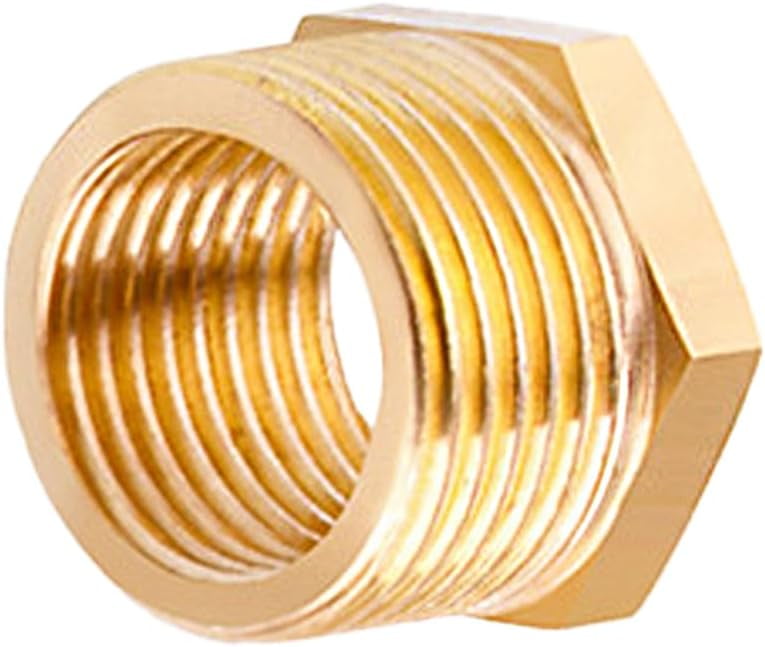 hgudesign Pipe Fitting Reducer Hex Bushing 1/2 NPT Male x 1/4 NPT ...