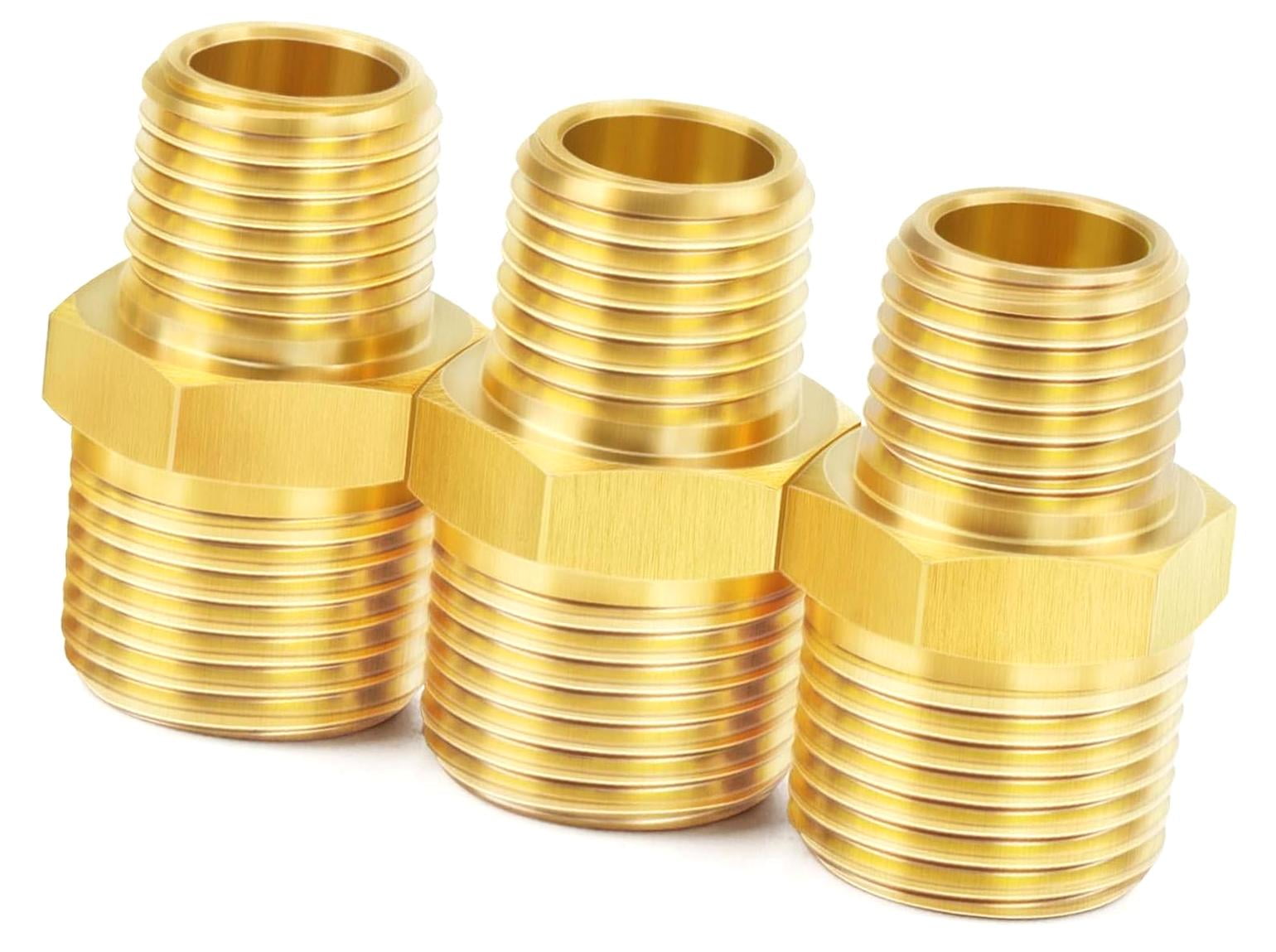 hgudesign Pipe Fitting, Reducer Hex Nipple 1/2" NPT Male x 1/4" NPT ...