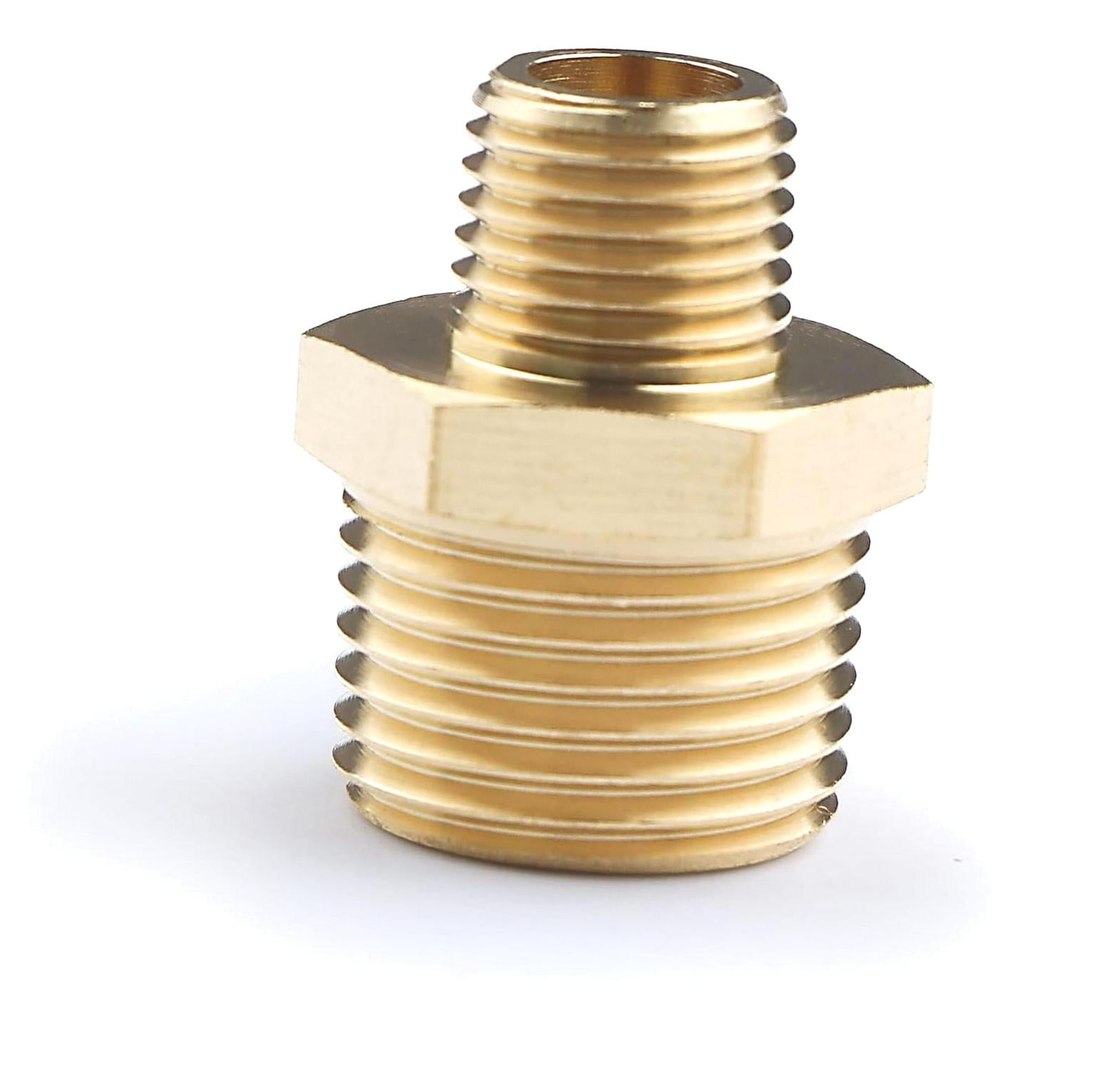 hgudesign Pipe Fitting, Reducing Hex Nipple, 1/2" x 1/4" Male NPT ...