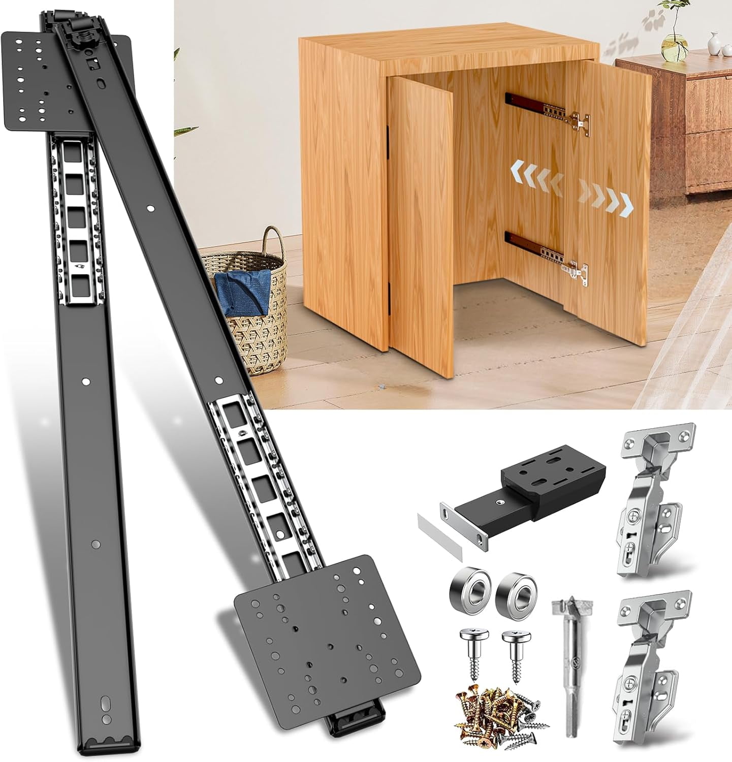 hgudesign Pocket Door Slide kit, Pivot Door Slide Hardware Insert with ...