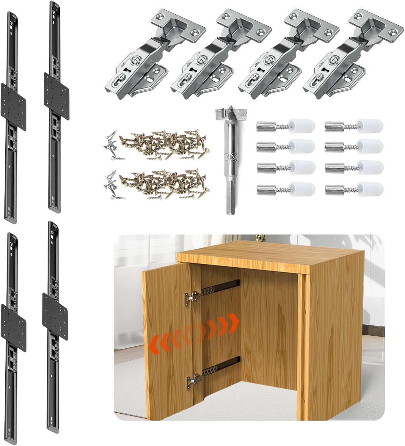 hgudesign Pocket and Pivot Door Slides, Pivot Hinges Hardware, Cabinet ...