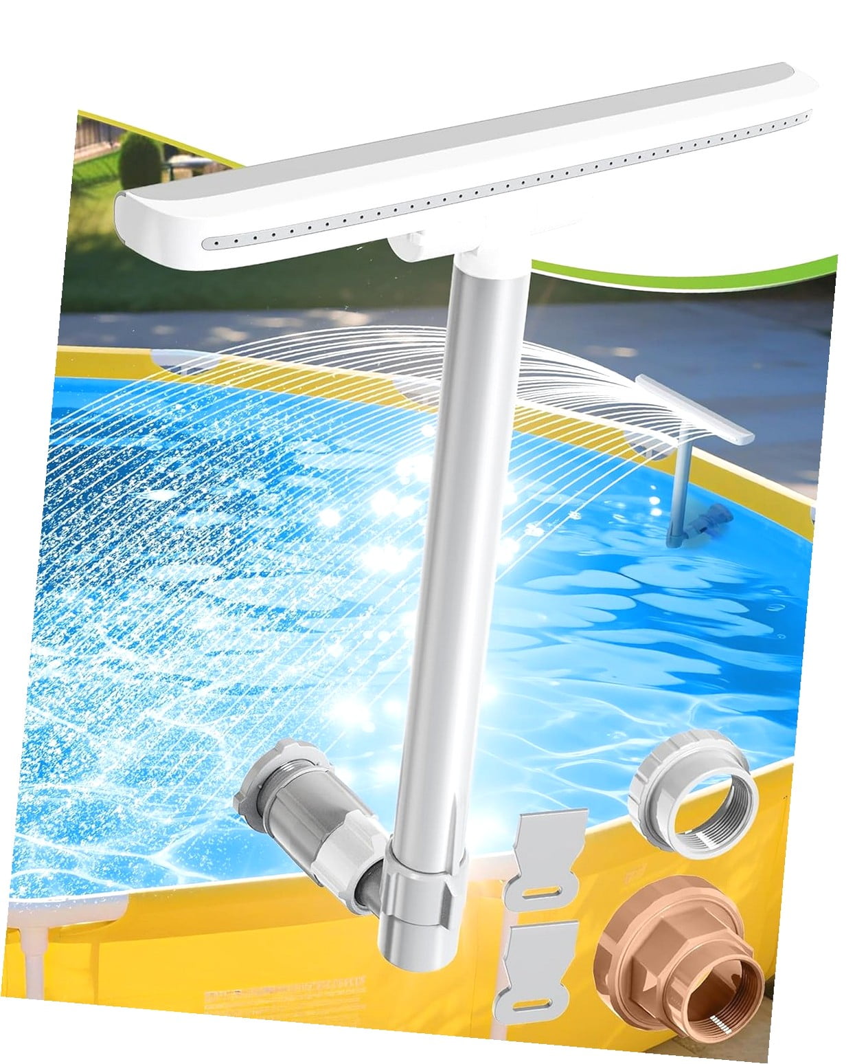 hgudesign Pool Fountain-Integrated Water Feature for Above Ground and ...