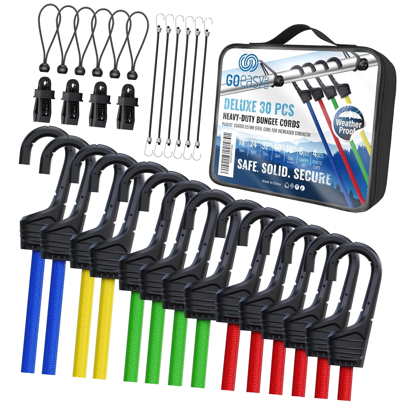 hgudesign Premium Bungee Cords - 20 pcs Bungee Cords with in Storage ...