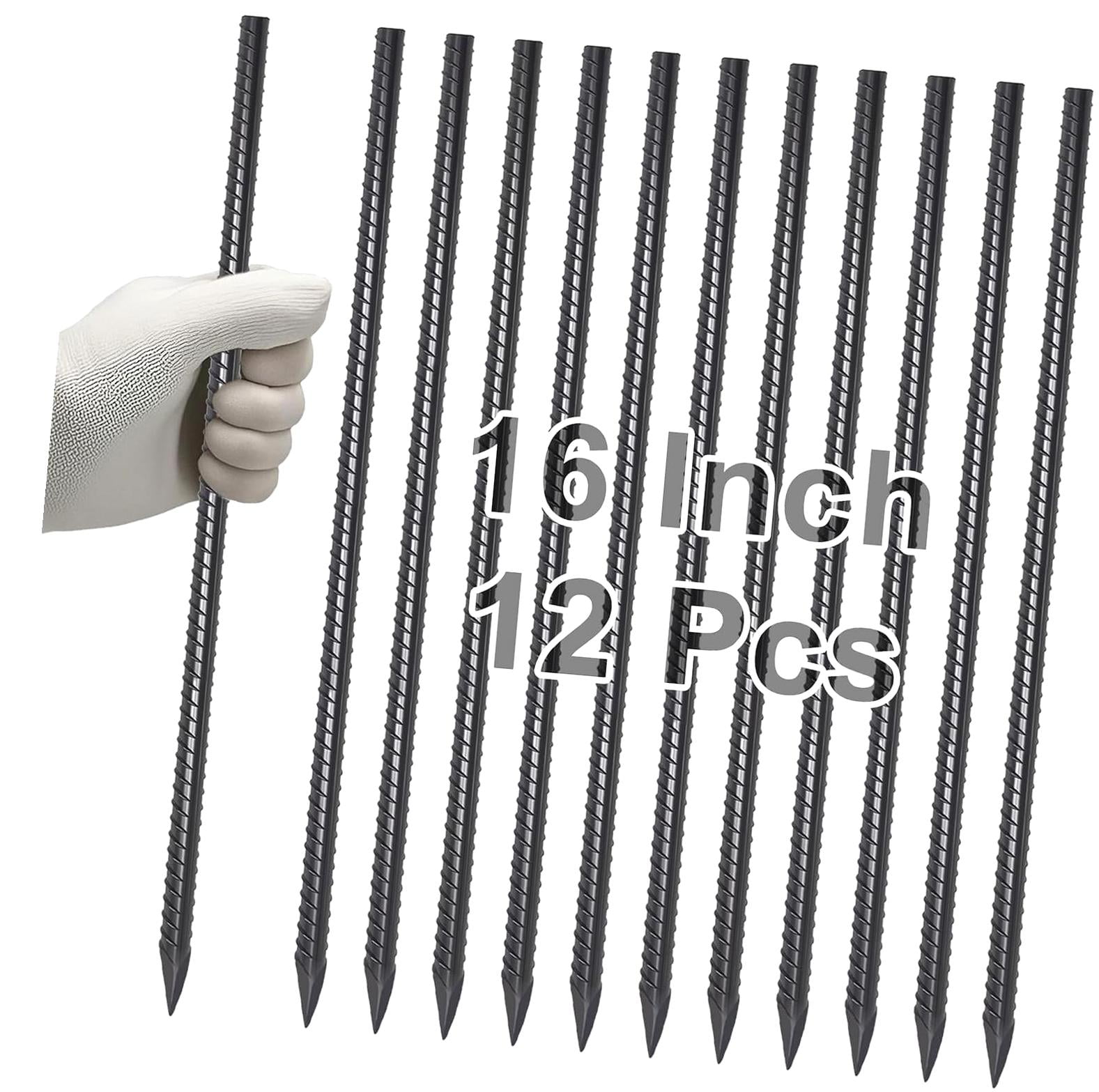 hgudesign Rebar Stakes 16 Inches Ground Concrete Form Stakes (12pcs ...