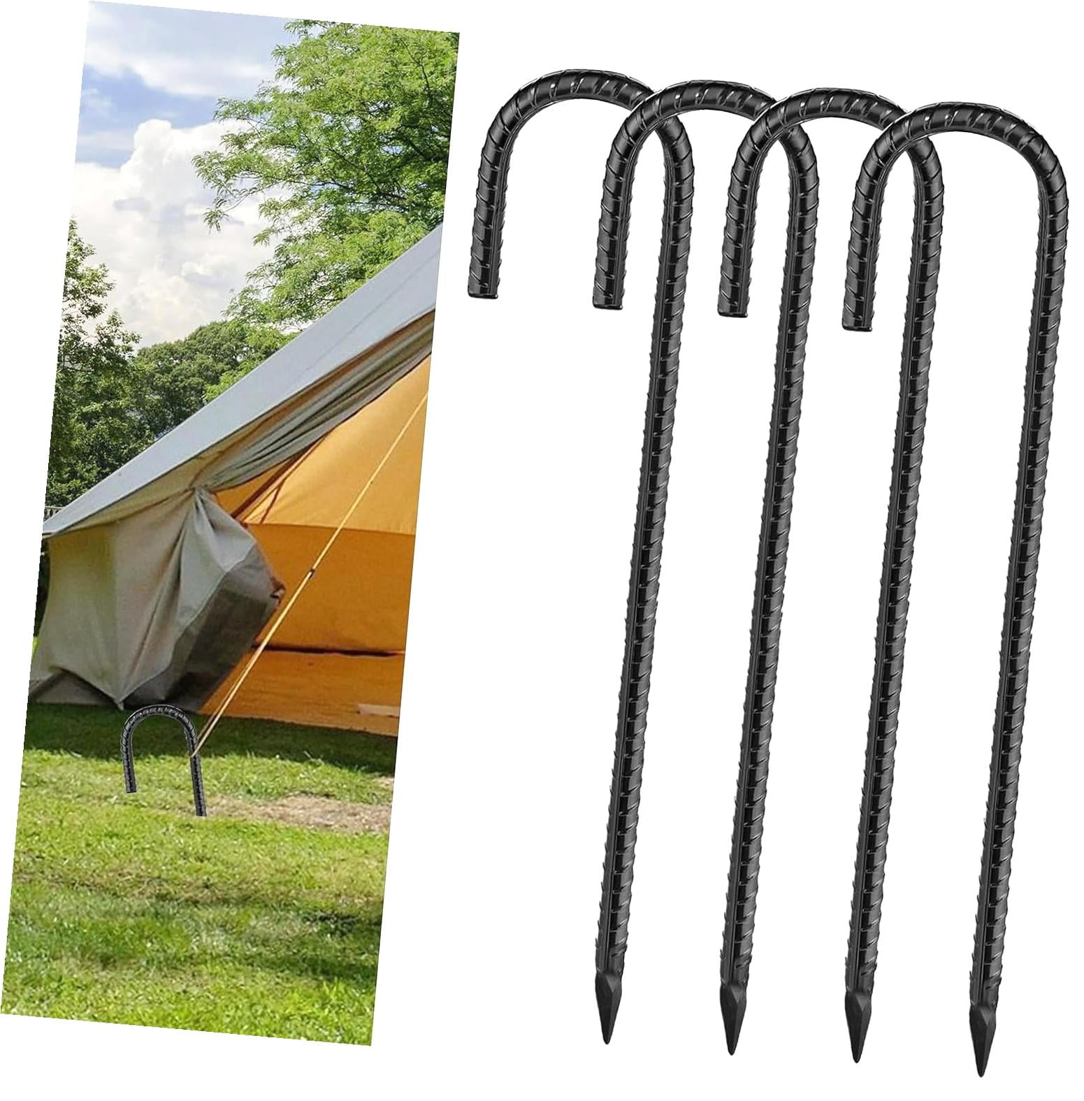 hgudesign Rebar Stakes J Hook Extra Heavy-Duty, Garden 16in 4 Pack ...