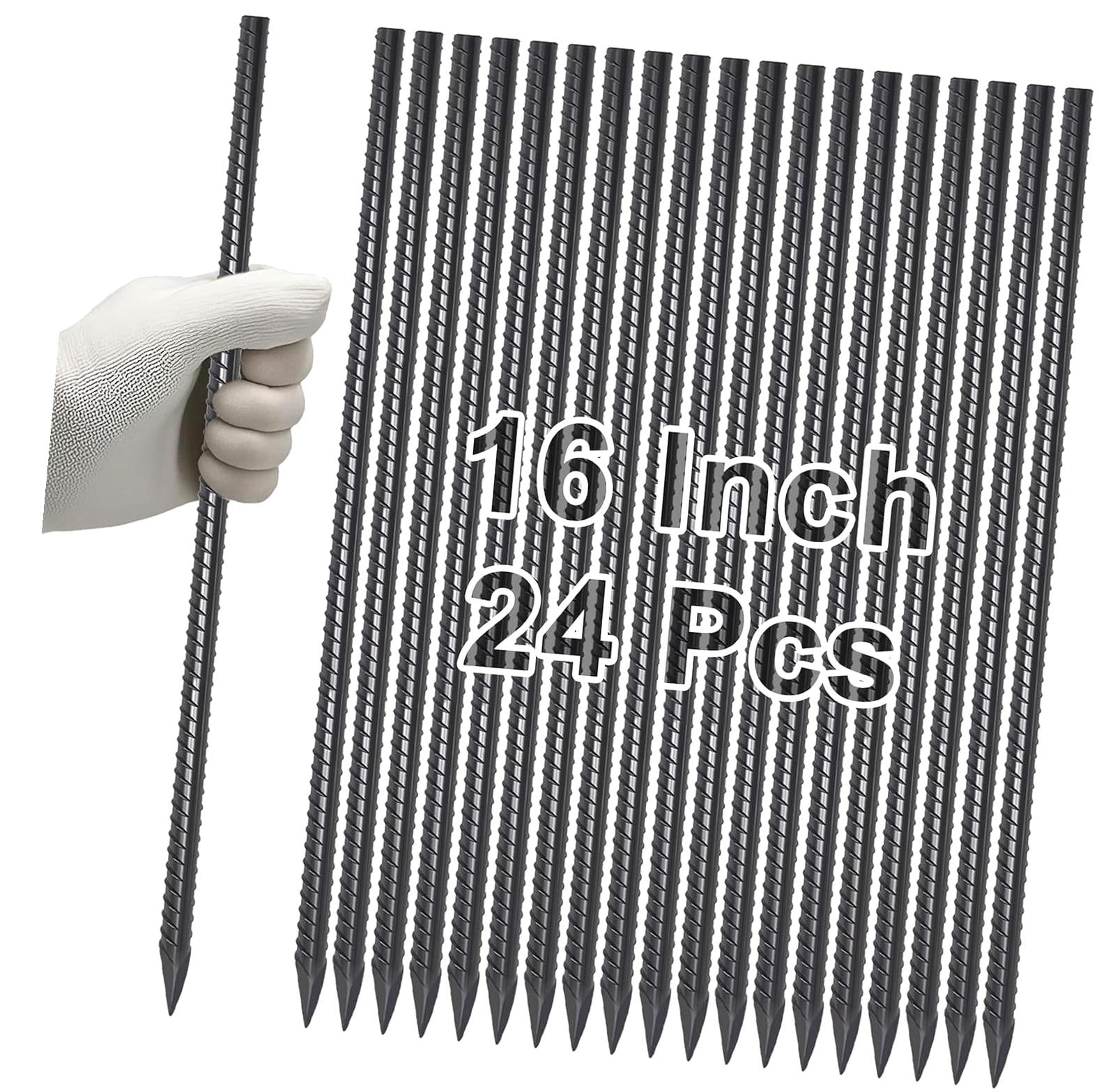 hgudesign RebarStakes 16 Inches Rebar Stakes (24pcs) Ground Anchors ...