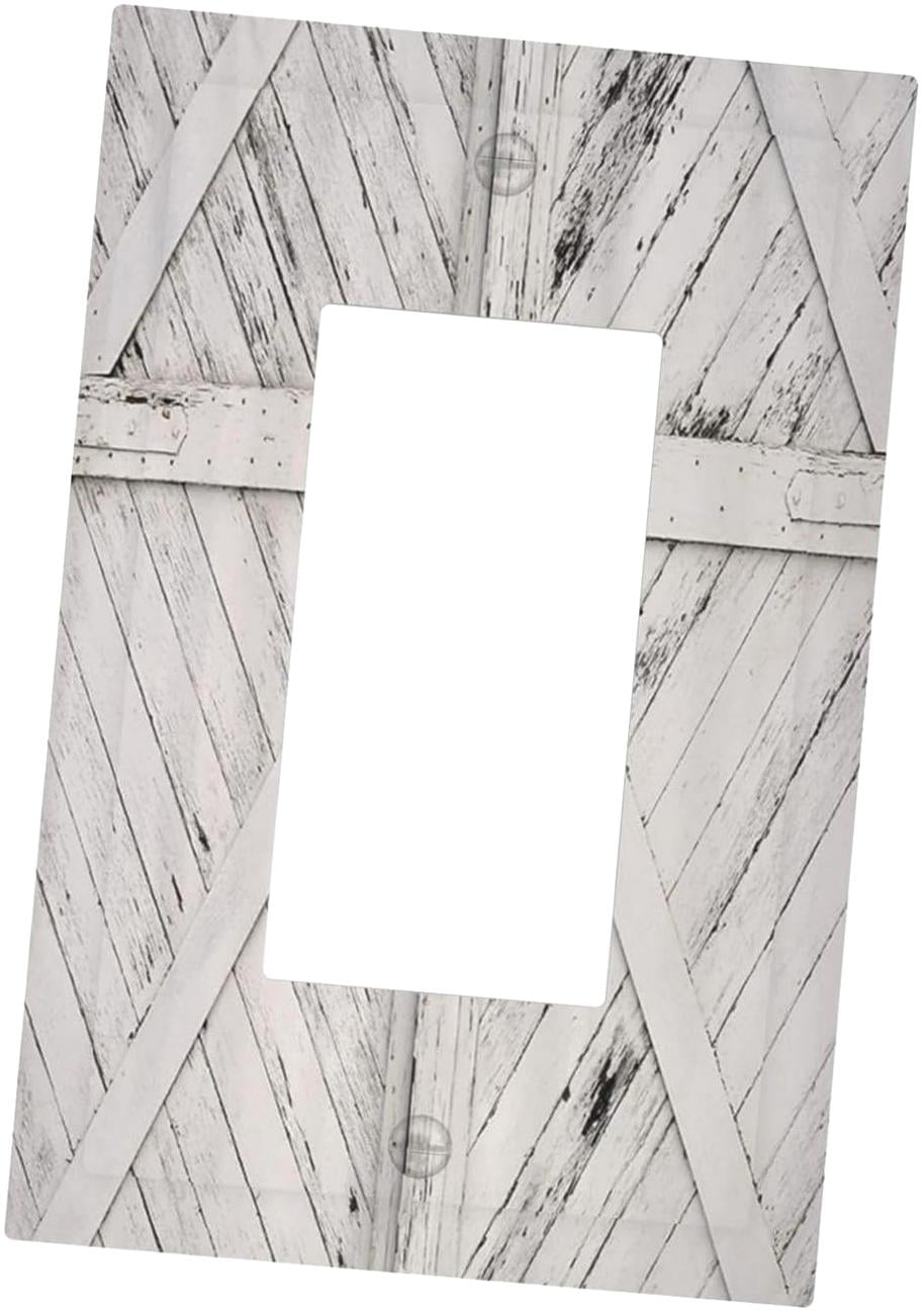 hgudesign Rustic Gray White Wooden Single Rocker Light Switch Cover for ...