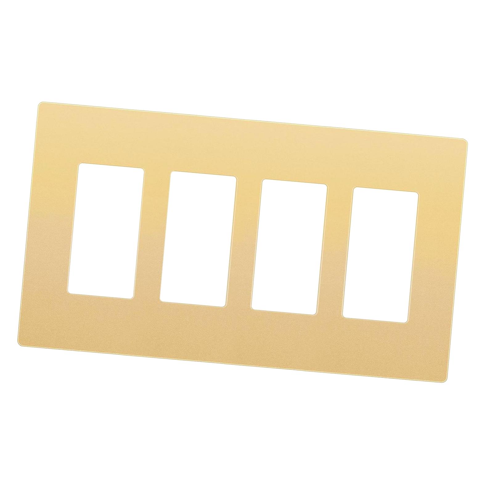 hgudesign Screwless Quadruple Decorator Switch Cover, 4-Gang Mid-Size ...