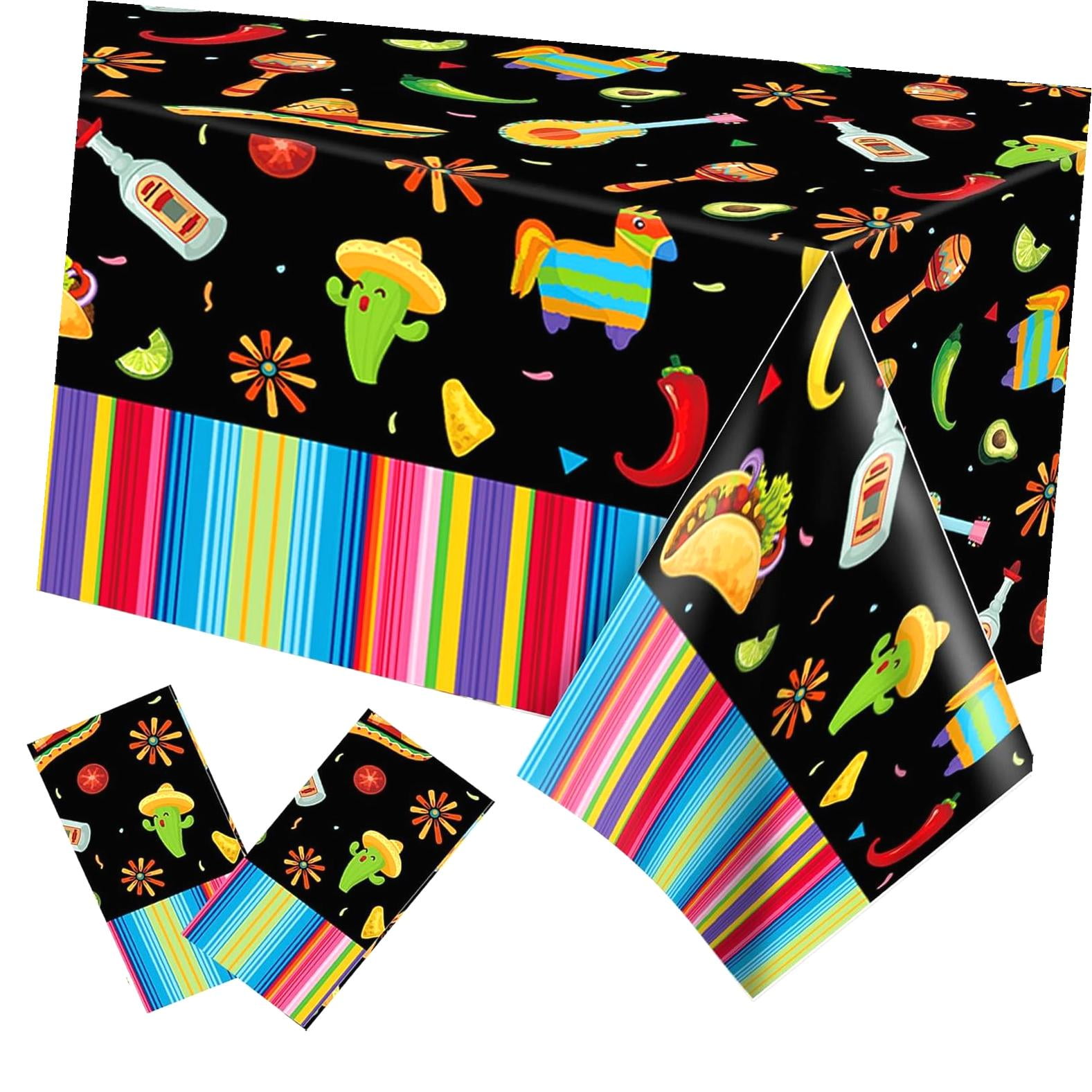 hgudesign Set of 2 Festive Plastic Table Covers, Mexican Style ...