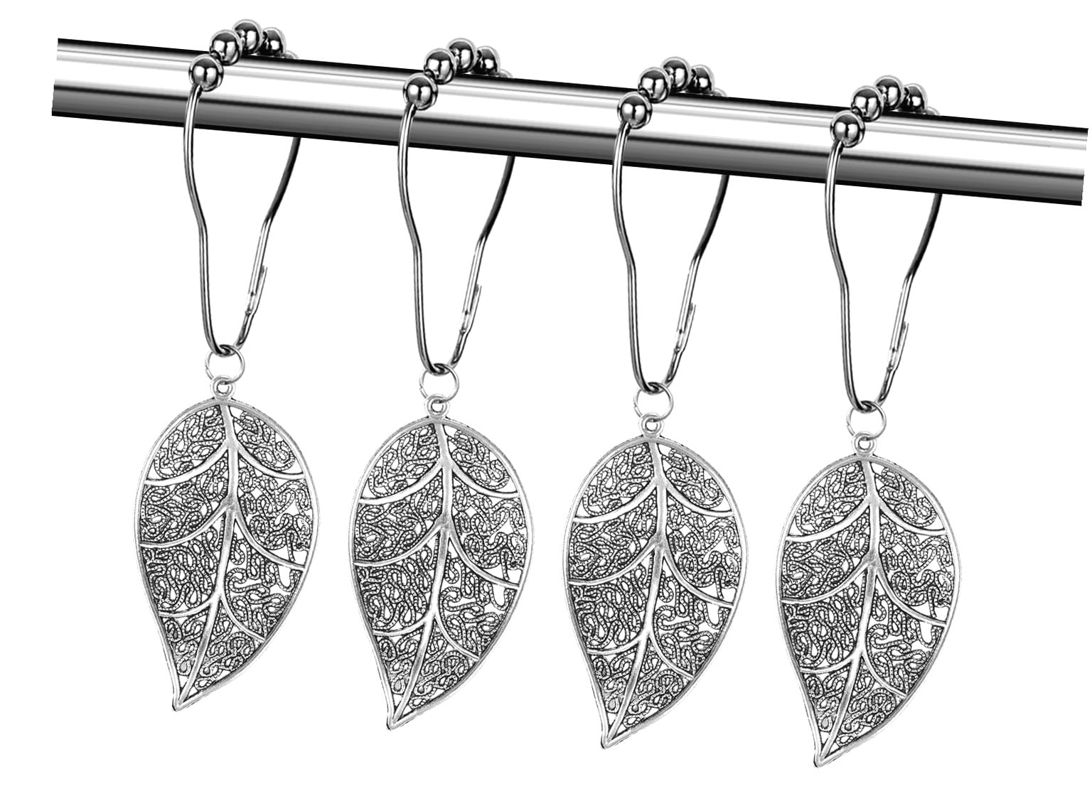 hgudesign Silver Shower Curtain , Leaves Shower Curtain , Set of 12 ...