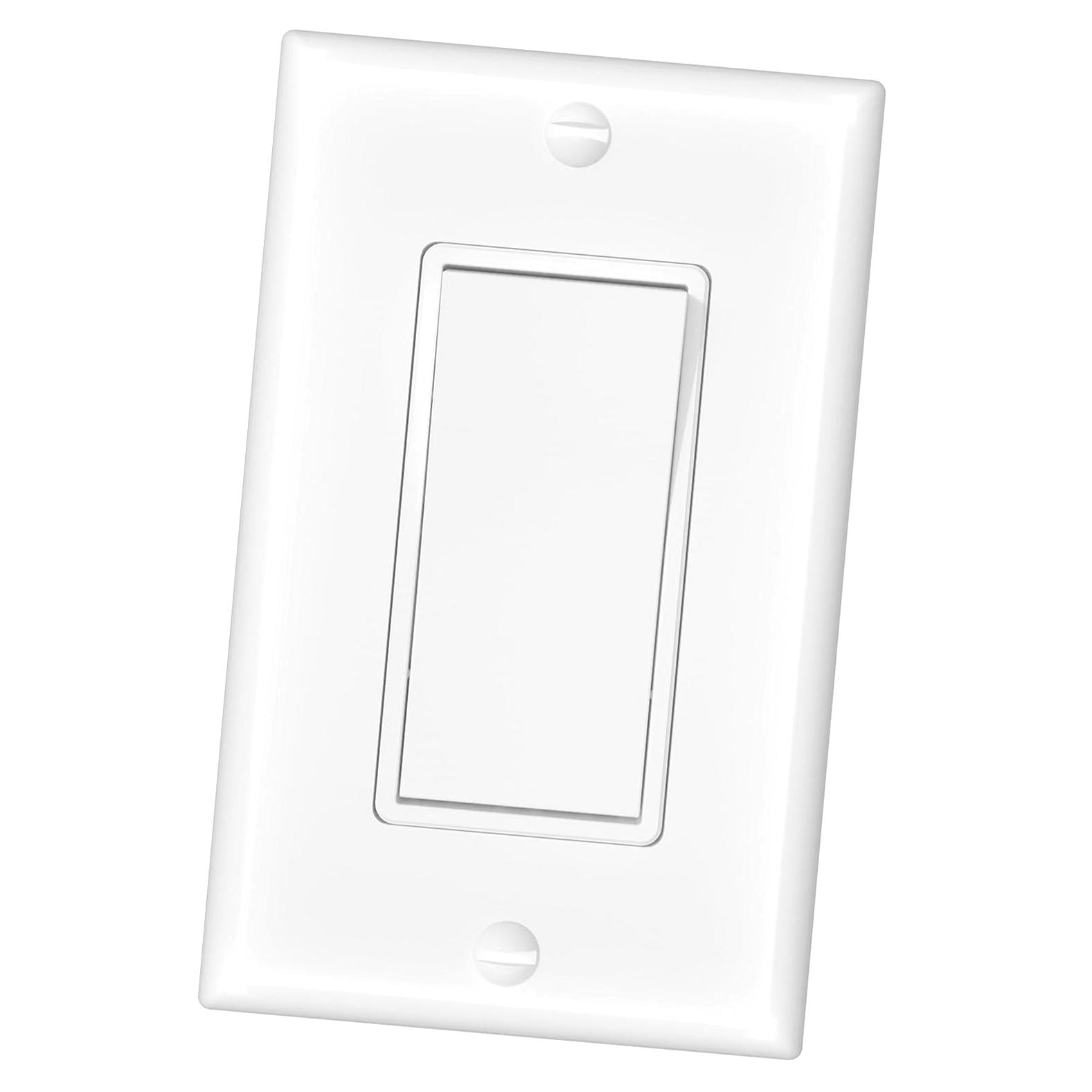 hgudesign Single Pole Decorator Light Switch with Wallplate 1 Pack, 15A ...