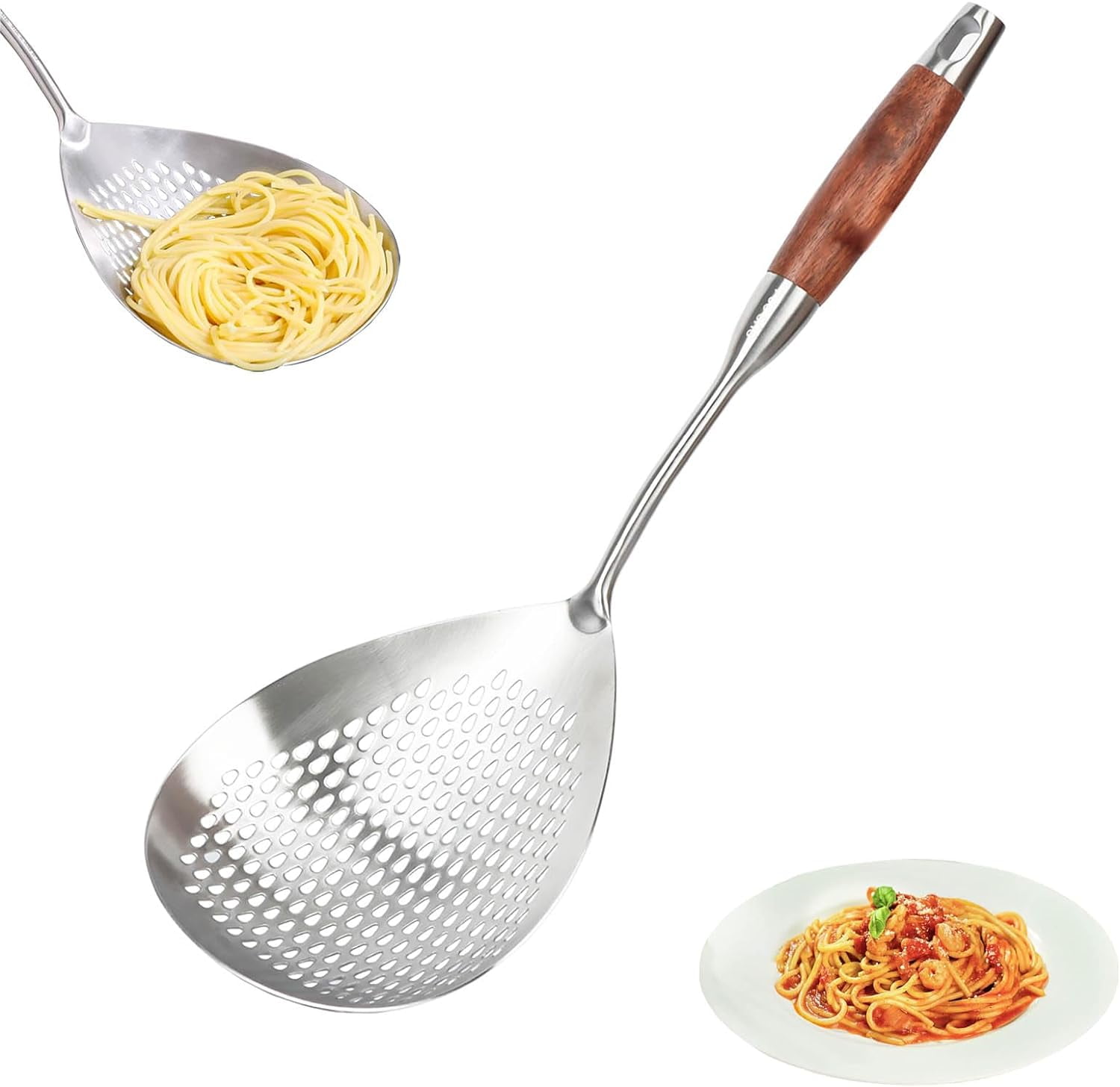 hgudesign Skimmer Slotted Spoon 5.7 Inch, 304 Stainless Steel Ladle ...