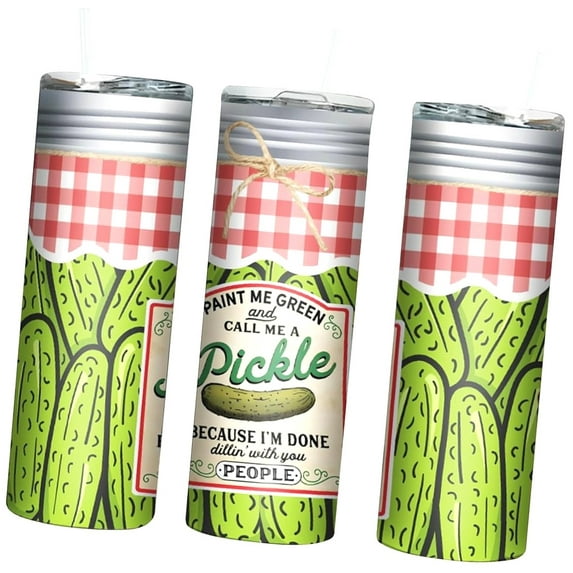 hgudesign Skinny Tumbler with Lid and Straw, Funny Print Design, 20 OZ ...