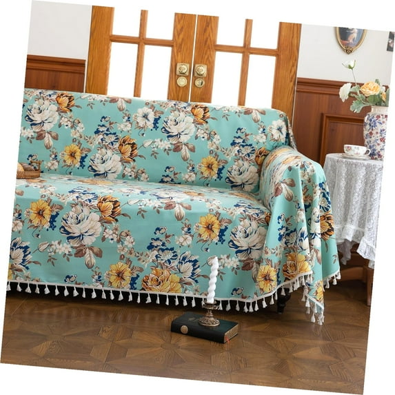 hgudesign Sofa Covers Floral Pattern Tassels Design Washable for ...