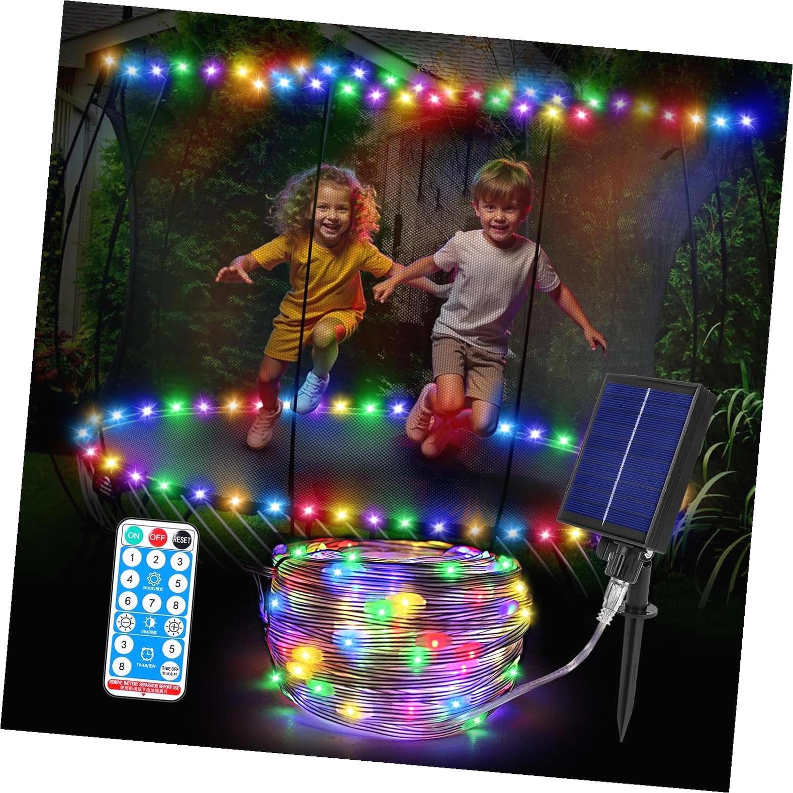 hgudesign Solar Trampoline Rope Lights, for 8 9 10ft Trampoline, 120 ...