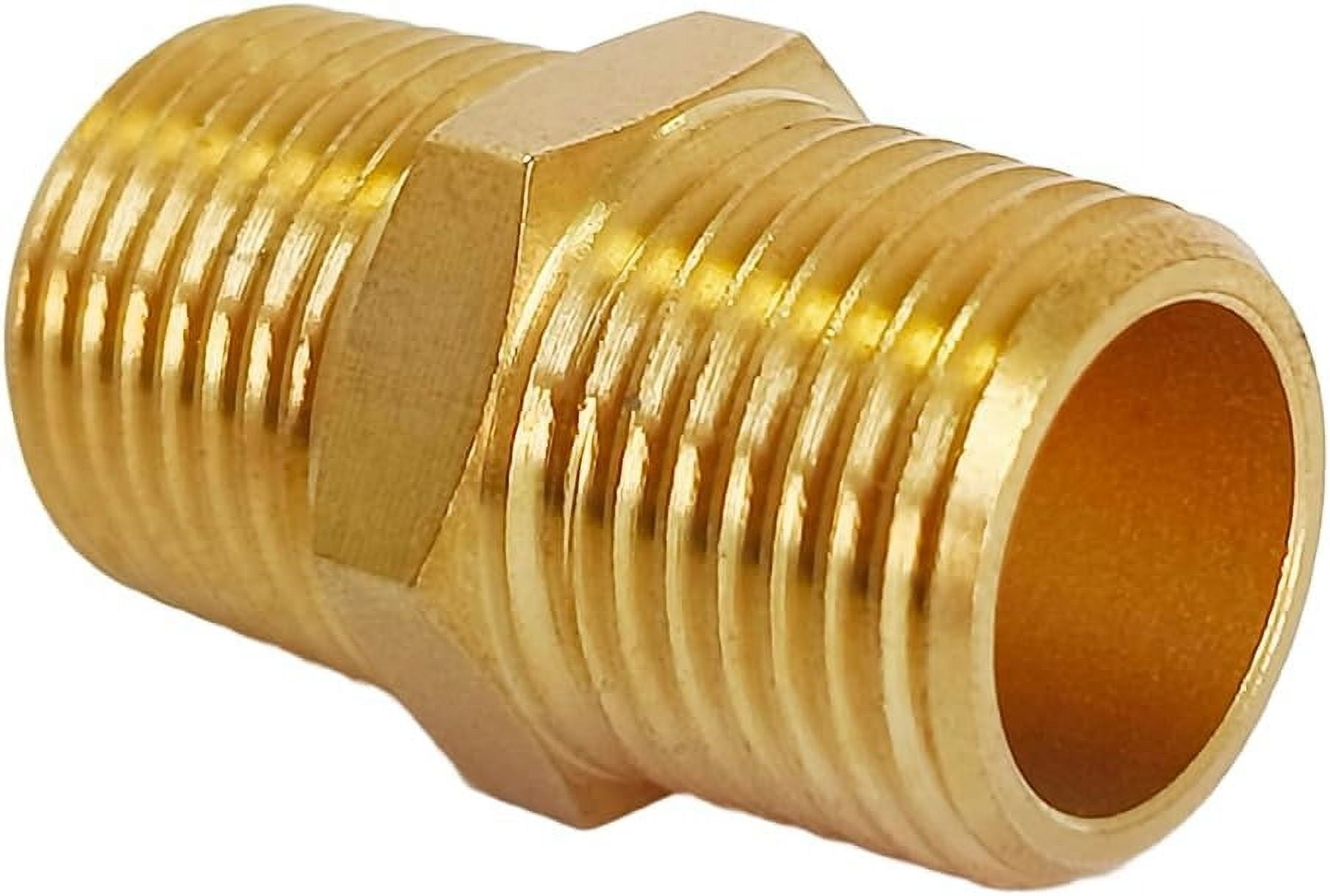 hgudesign Solid Pipe Fitting, 1/2-Inch x 1/2-Inch NPT Male Pipe Hex ...