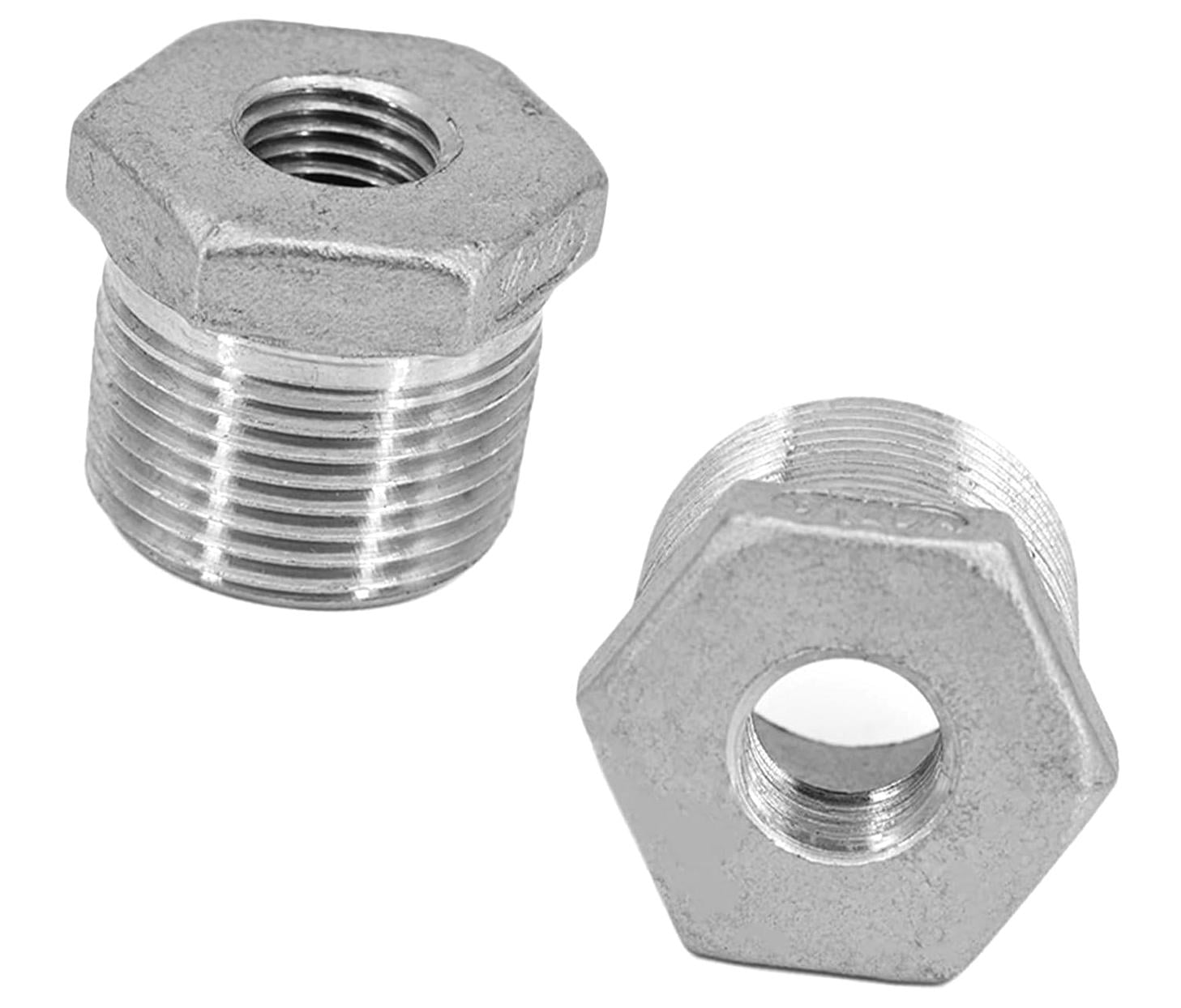 hgudesign Stainless Steel Reducer Hex Bushing, 3/4" Male NPT to 3/8" Female NPT, Cast Pipe ...