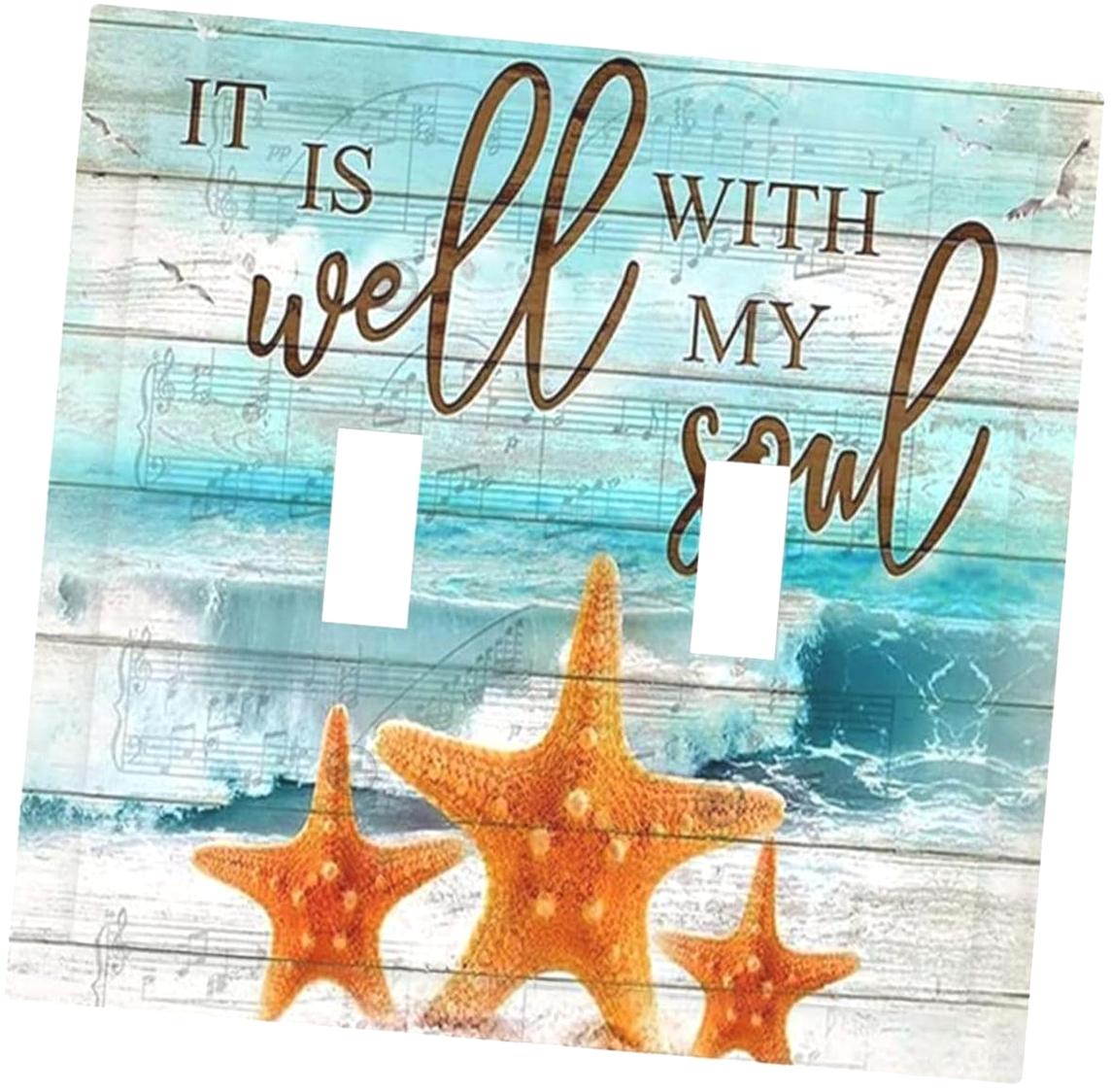 hgudesign Starfish and Ocean Blue Inspirational Quotes Double Toggle ...