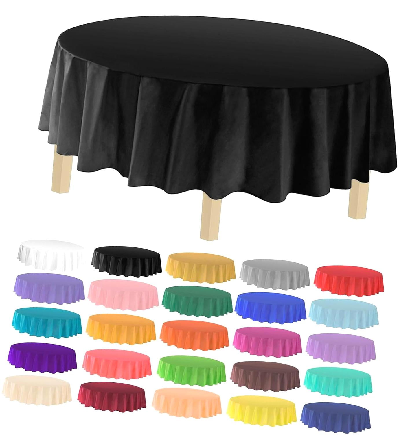 hgudesign Table Cover-6PK Round 84"-- for Birthday, Wedding, Picnic ...