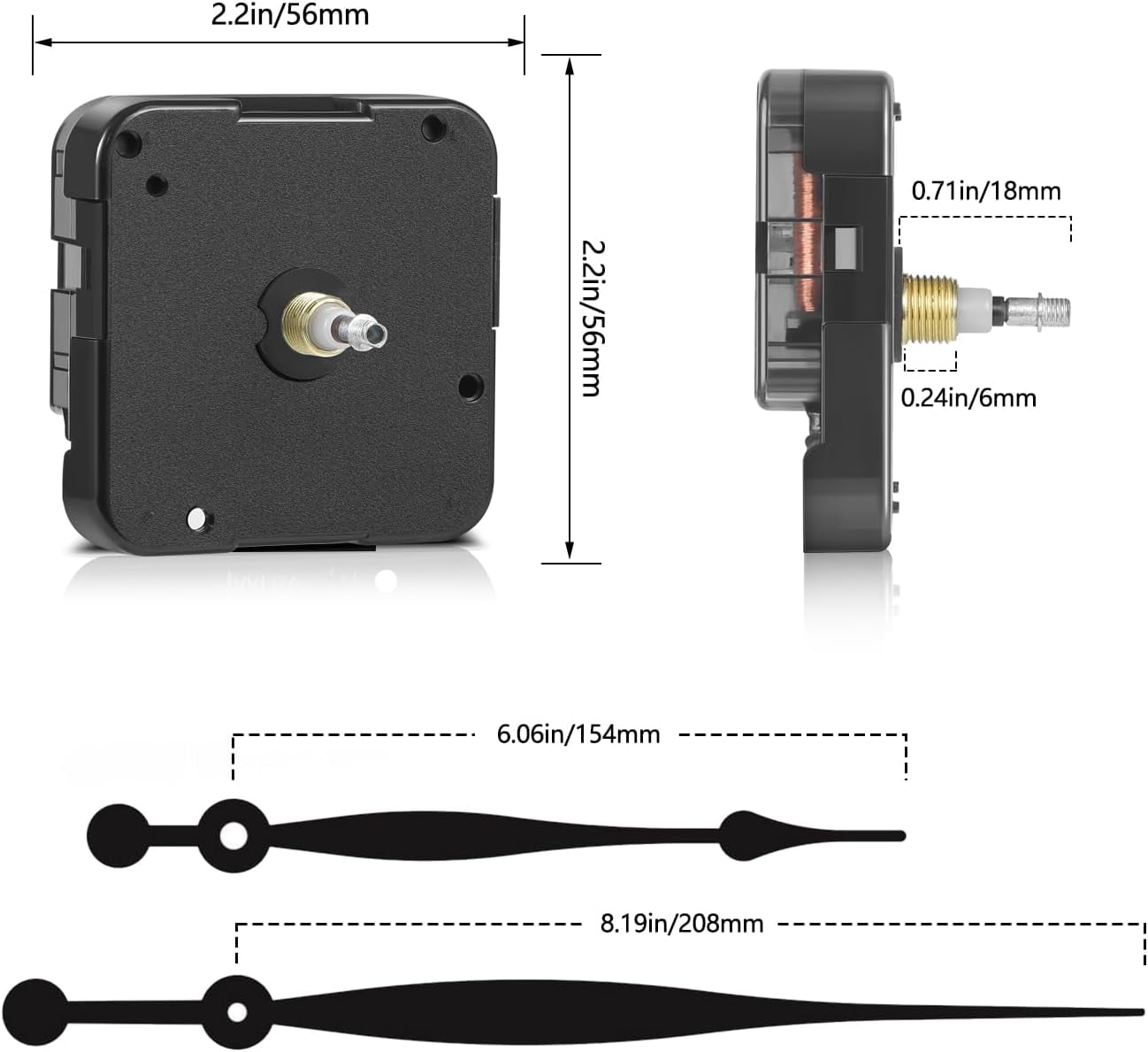 hgudesign Tall Clock Movement Mechanism Featuring 18mm (45/64 Inch ...