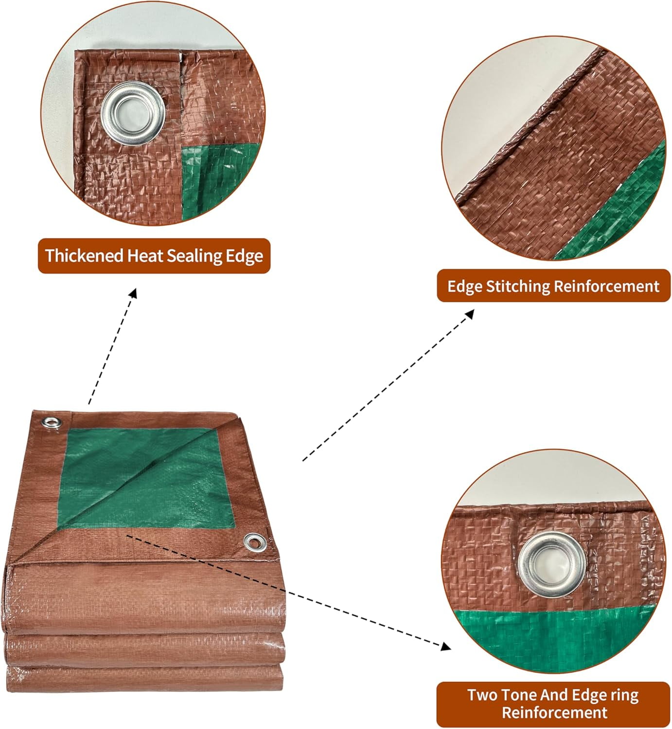 hgudesign Tarp 10x12 ft 100% 7mil Grommets and Reinforced Edges, UV ...