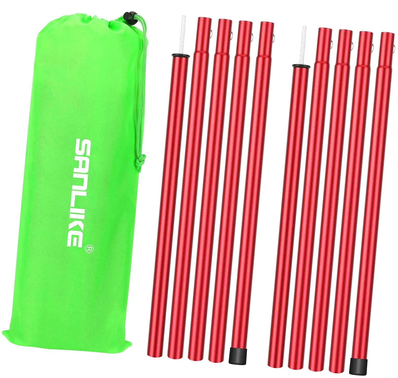 hgudesign Tent Poles, SAN Aluminium Telescoping Adjustable Red Tarp ...