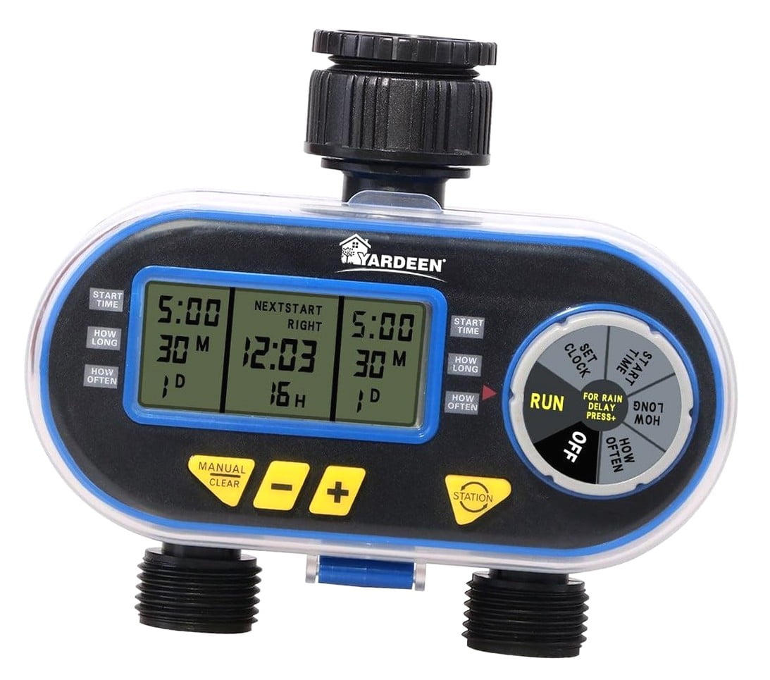 hgudesign Timer for Irrigation, Programmable Hose Timer with Manual/2 ...